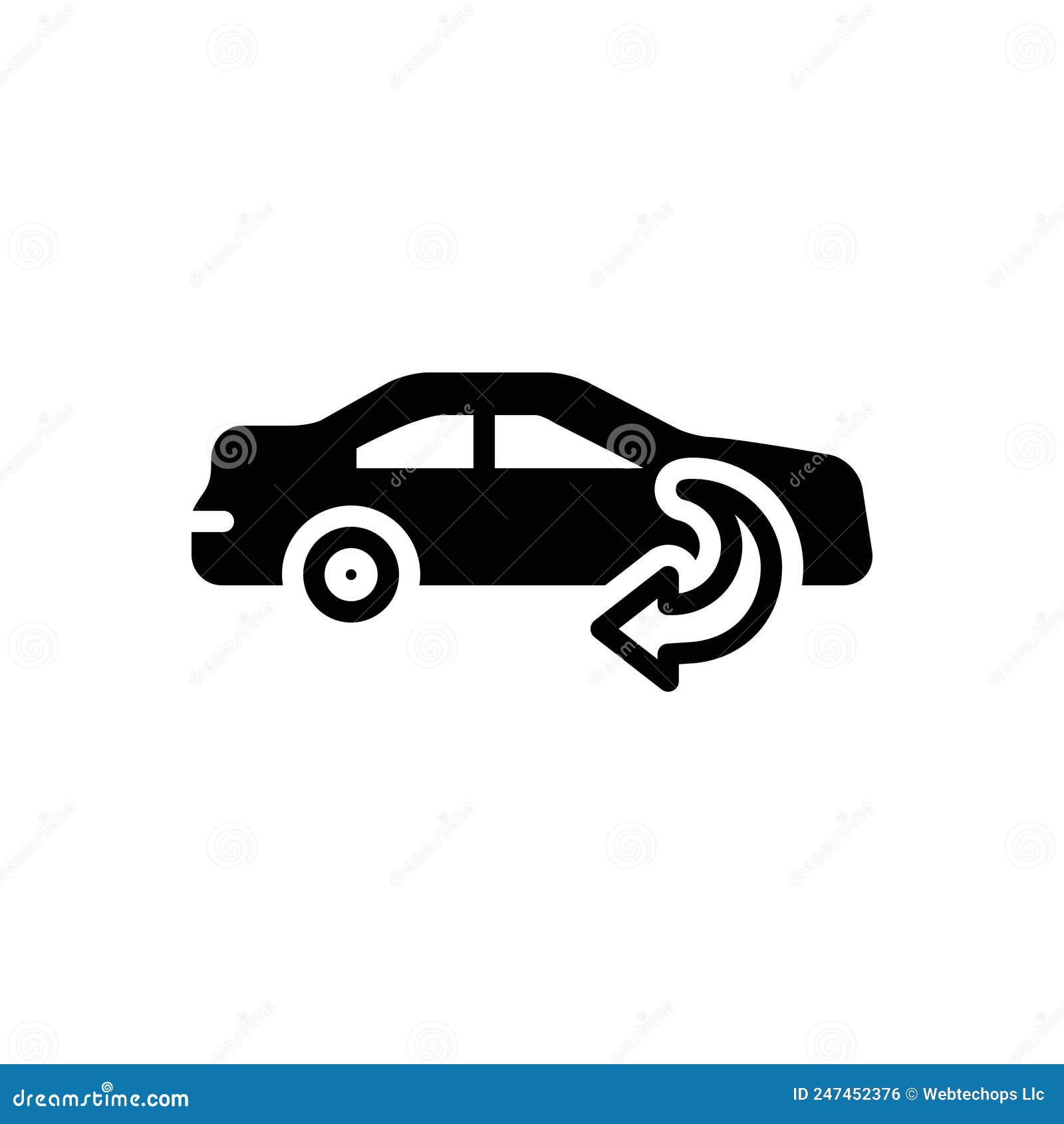 Black Solid Icon for Return, Comeback and Regress Stock Vector ...