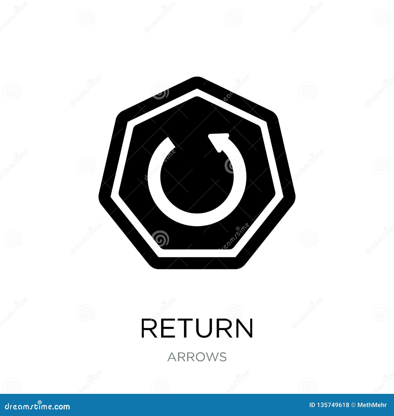 Return Icon in Trendy Design Style. Return Icon Isolated on White ...