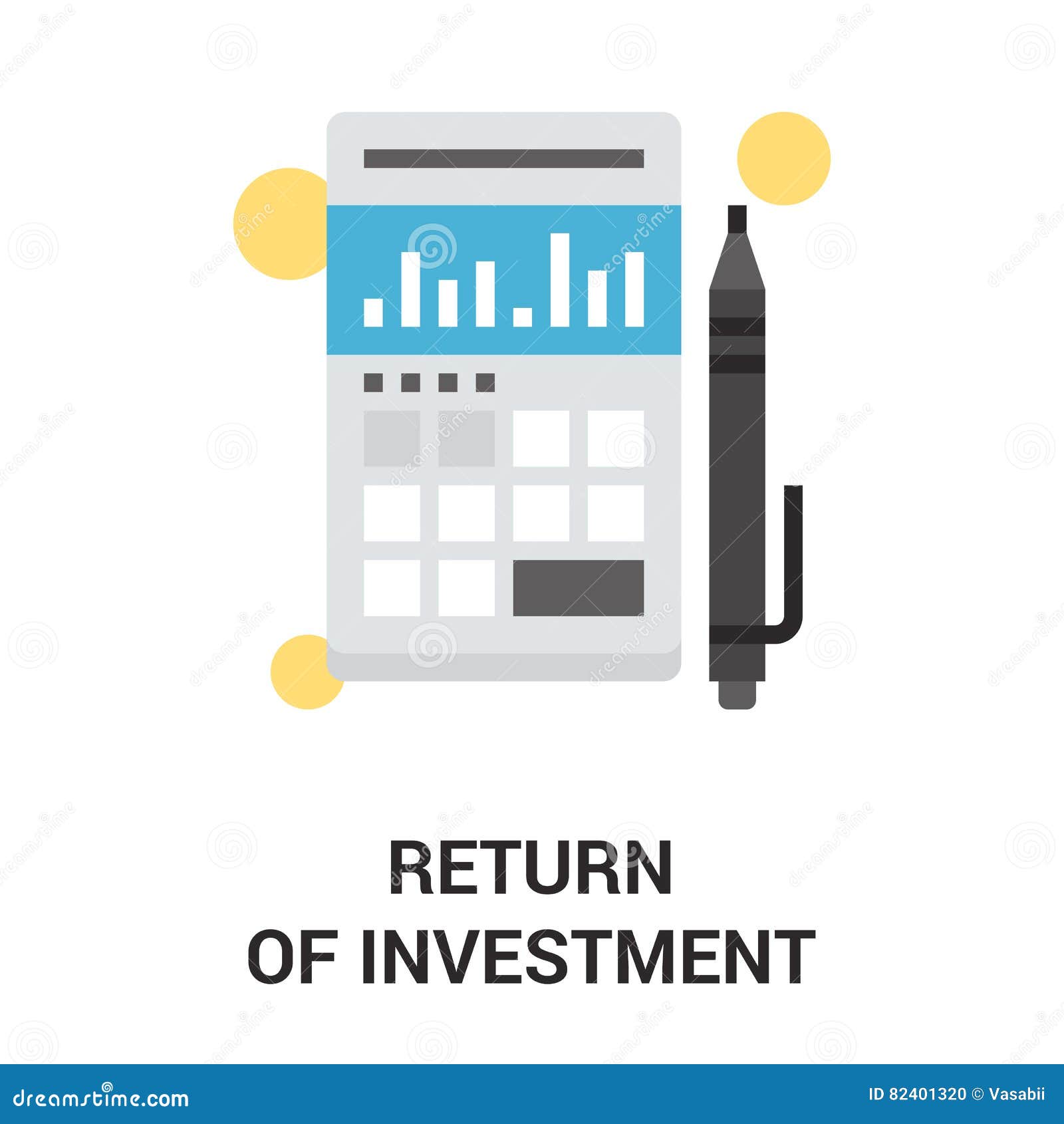 Return of investment stock vector. Illustration of calculator - 82401320