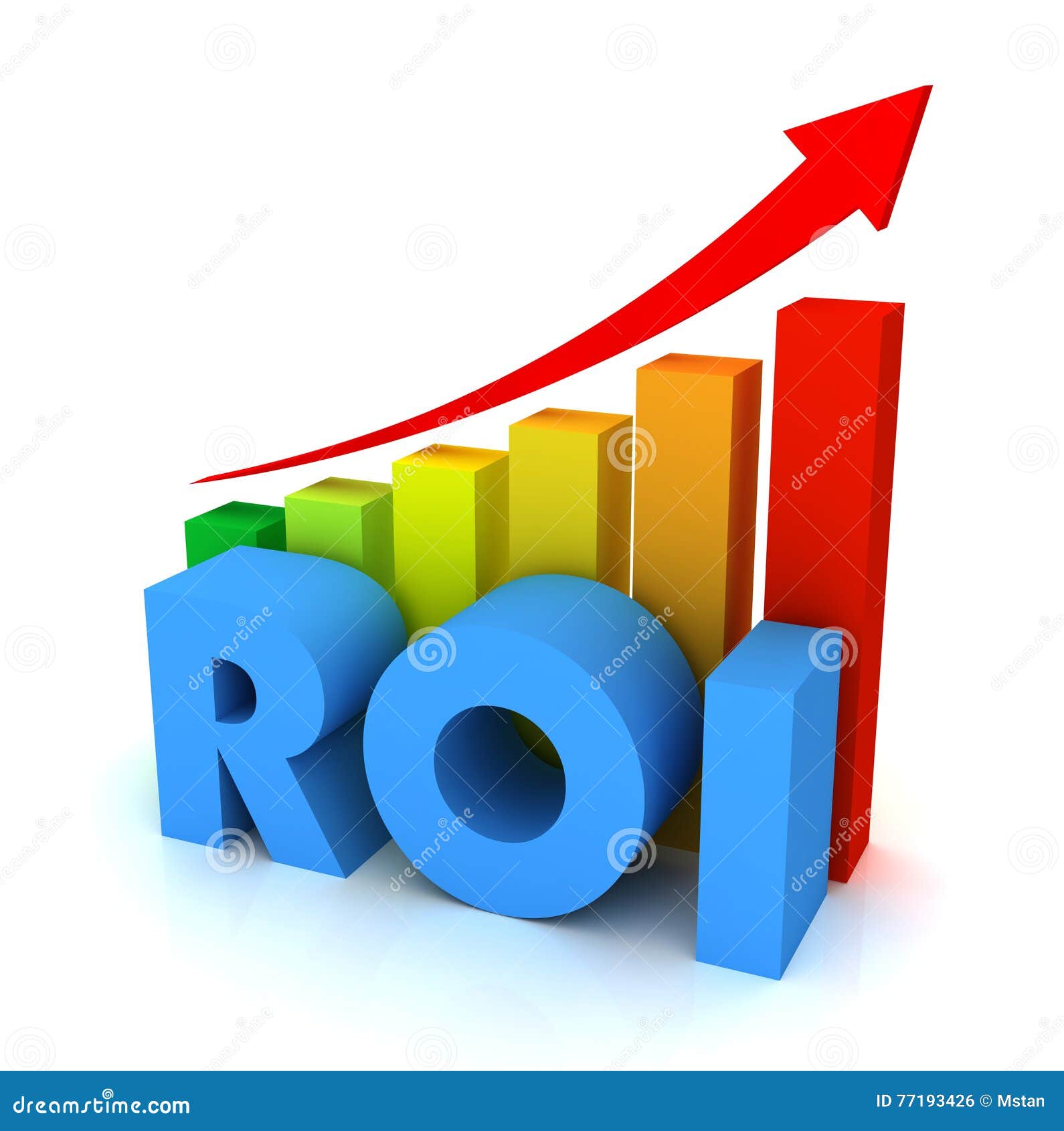 Return on Investment Roi Concept 3d Illustration Stock Illustration ...
