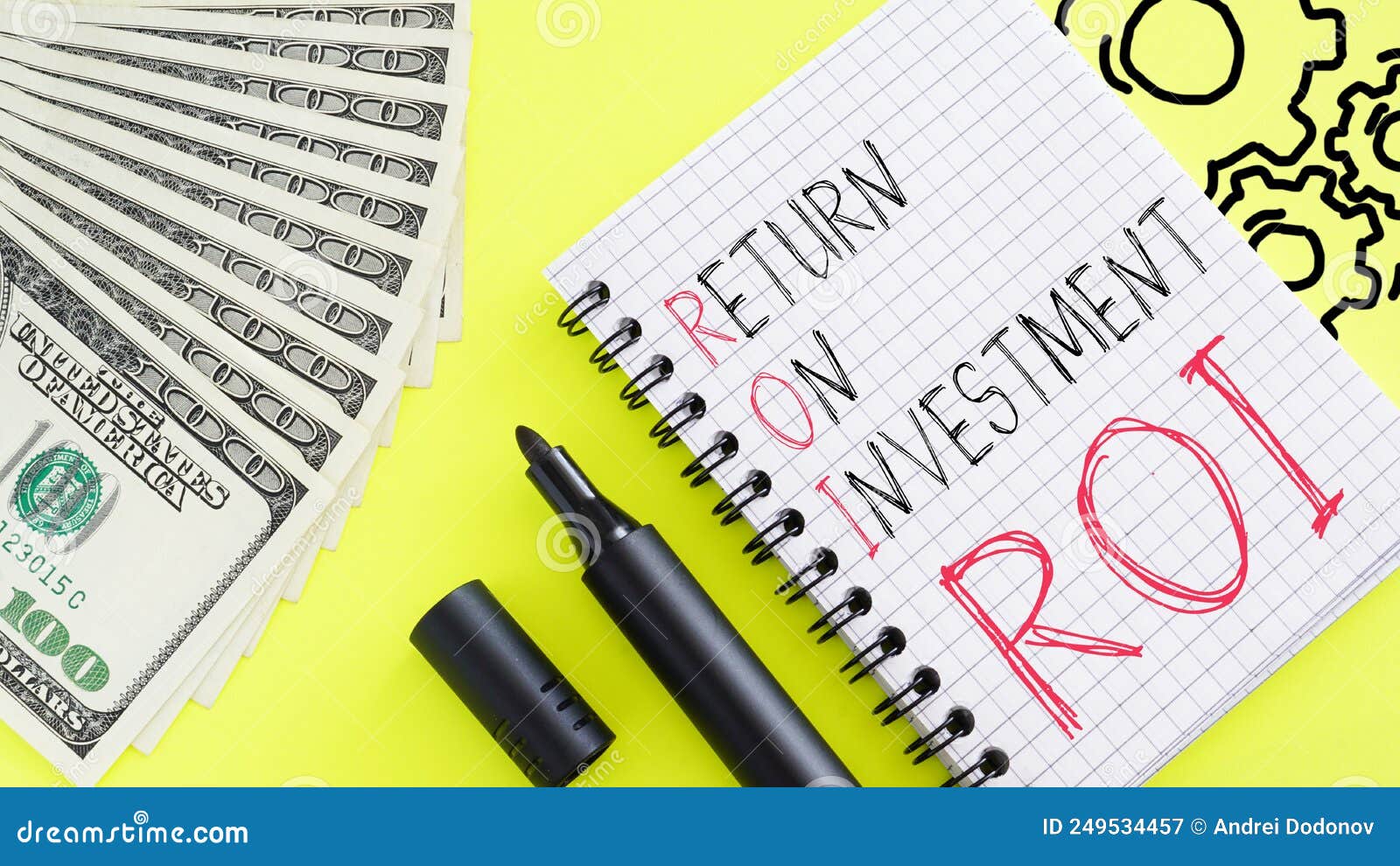 Return on Investment ROI is Shown Using the Text Stock Image - Image of ...