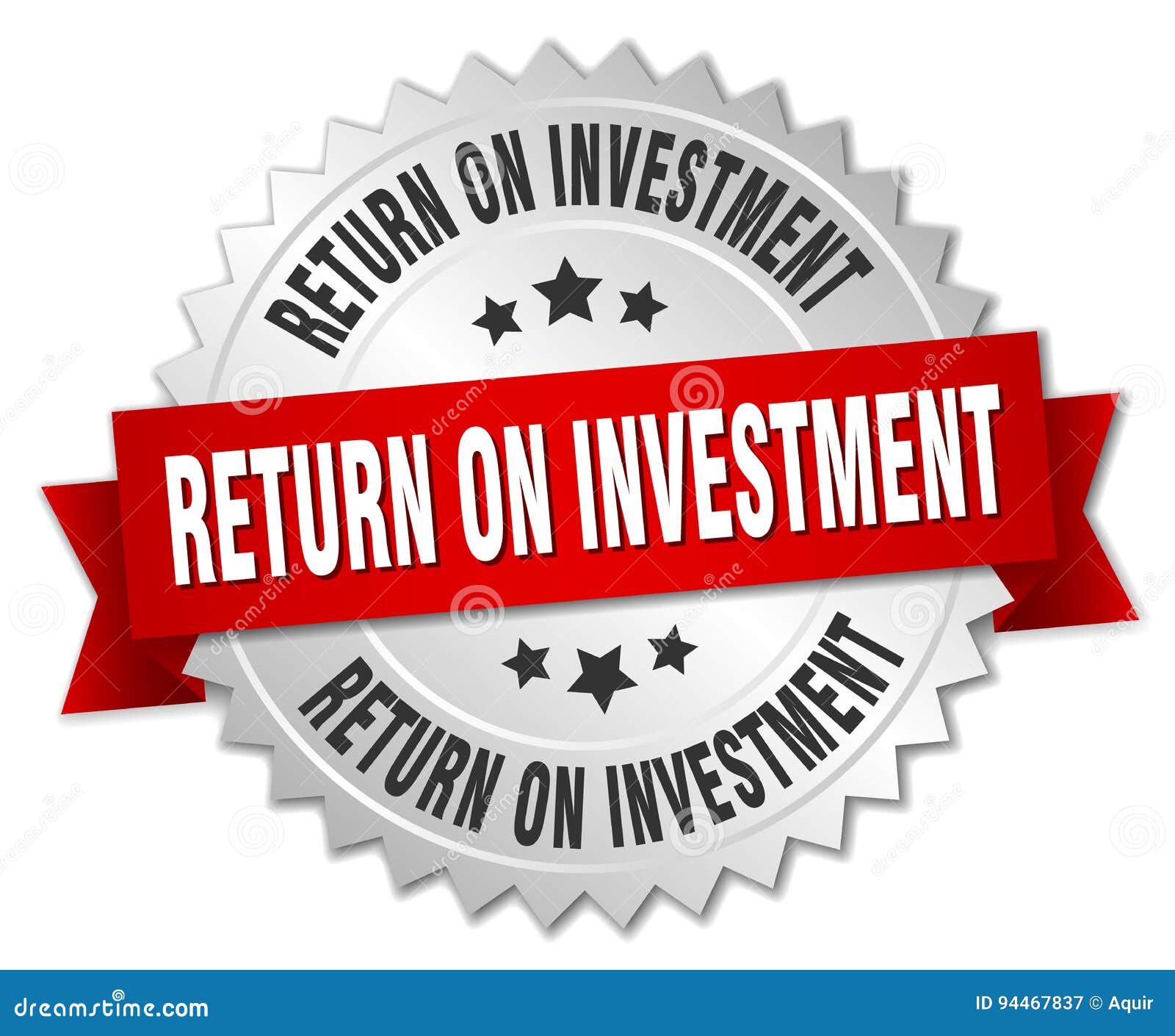 Return on Investment Round Isolated Badge Stock Vector - Illustration ...