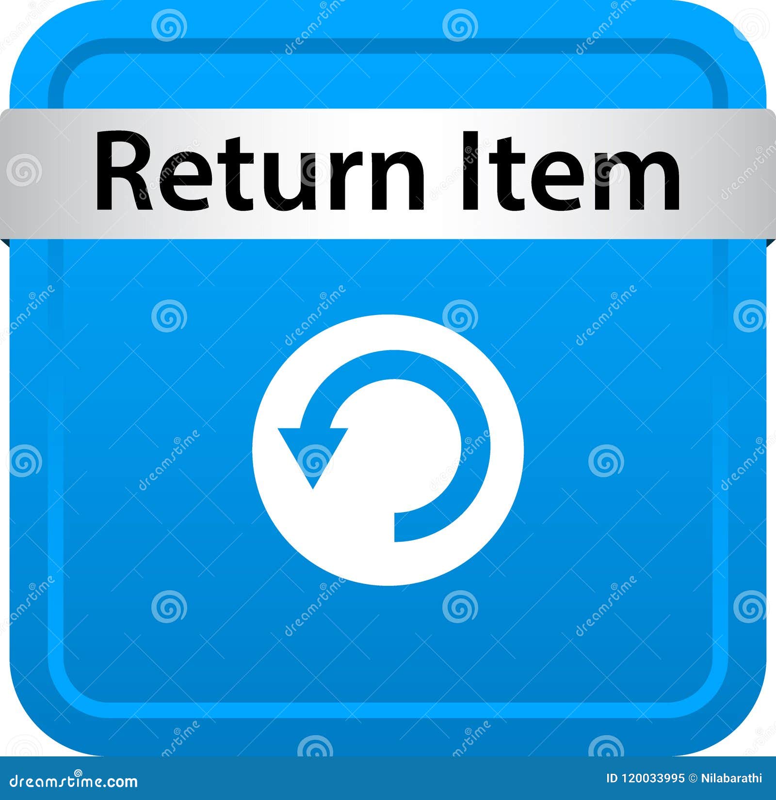 Return item icon button stock illustration. Illustration of isolated ...