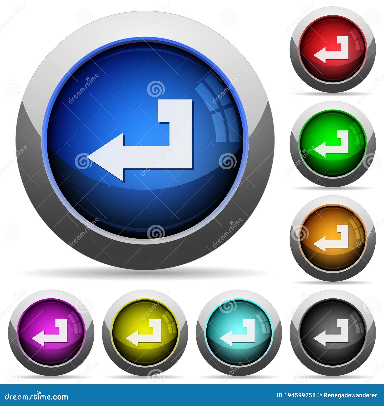 Return Key Round Glossy Buttons Stock Vector - Illustration of glass ...