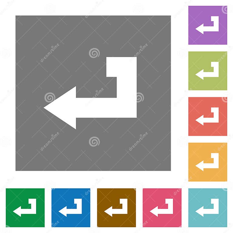 Return Key Square Flat Icons Stock Vector - Illustration of simple ...