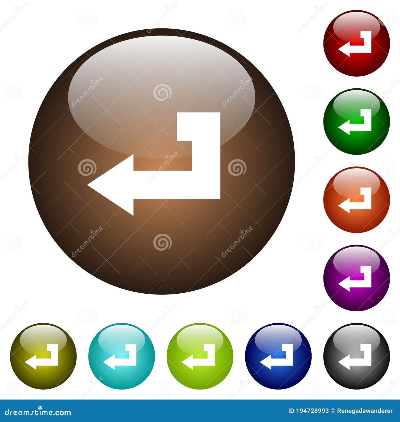 Return Key Color Glass Buttons Stock Vector - Illustration of control ...