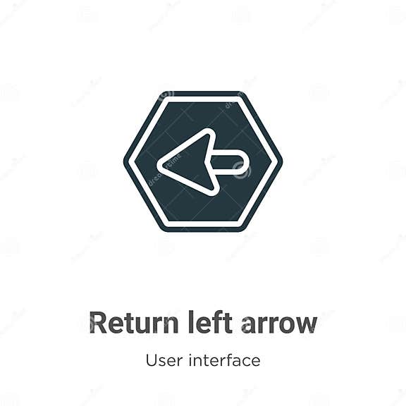 Return Left Arrow Vector Icon on White Background. Flat Vector Return ...