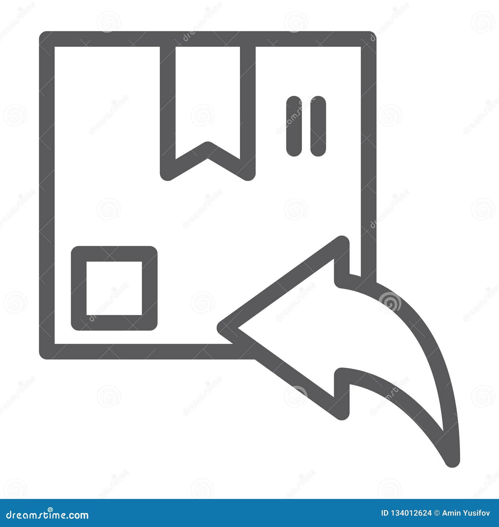 Return Line Icon, Parcel and Delivery, Package Sign, Vector Graphics, a ...