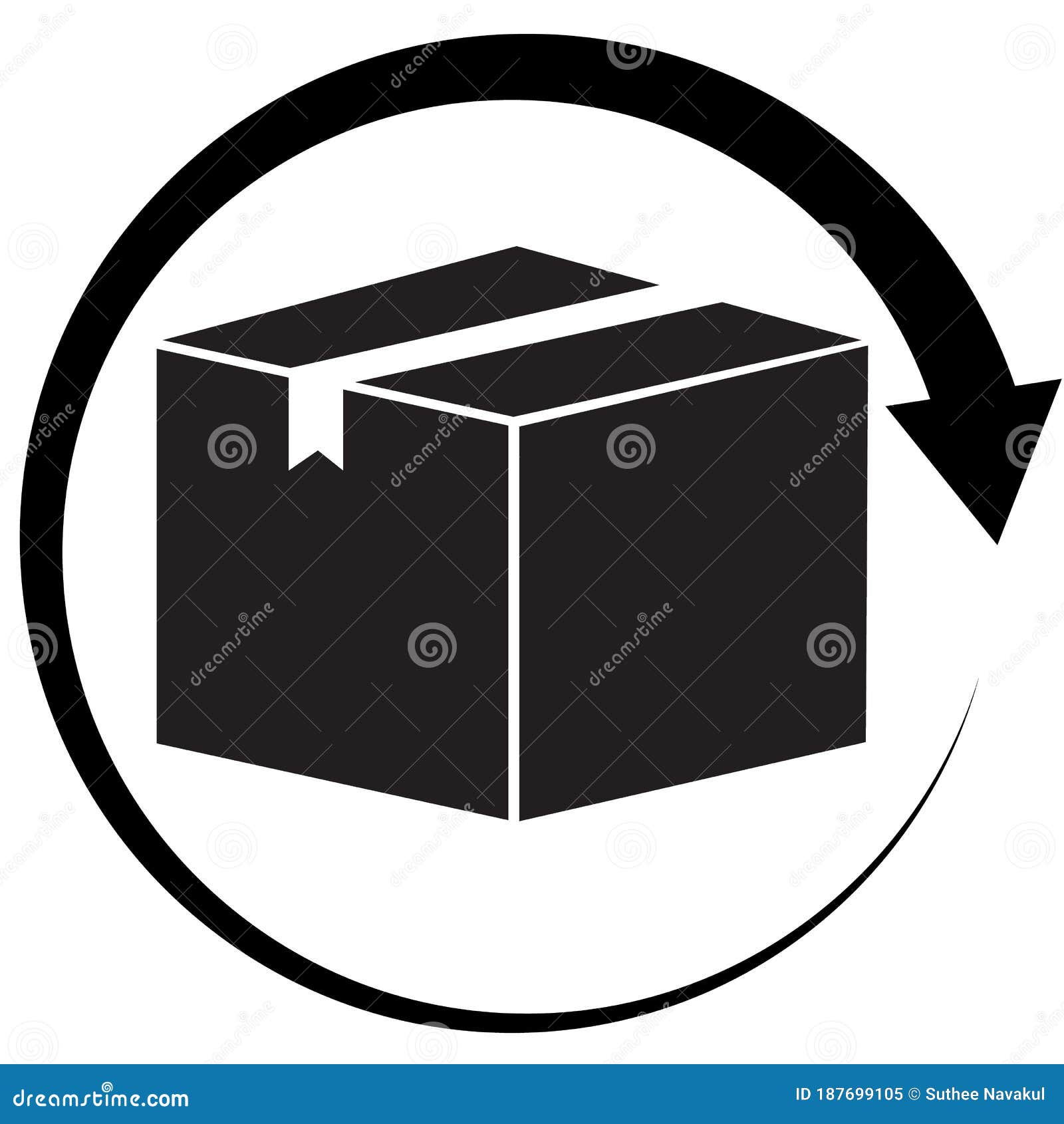 Return Parcel Icon on White Background. Package Tracking Symbol Stock ...