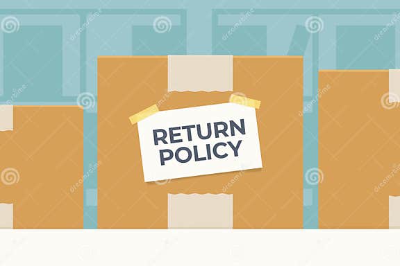 Return Policy Concept, Cardboard Packages in Warehouse Stock Vector ...