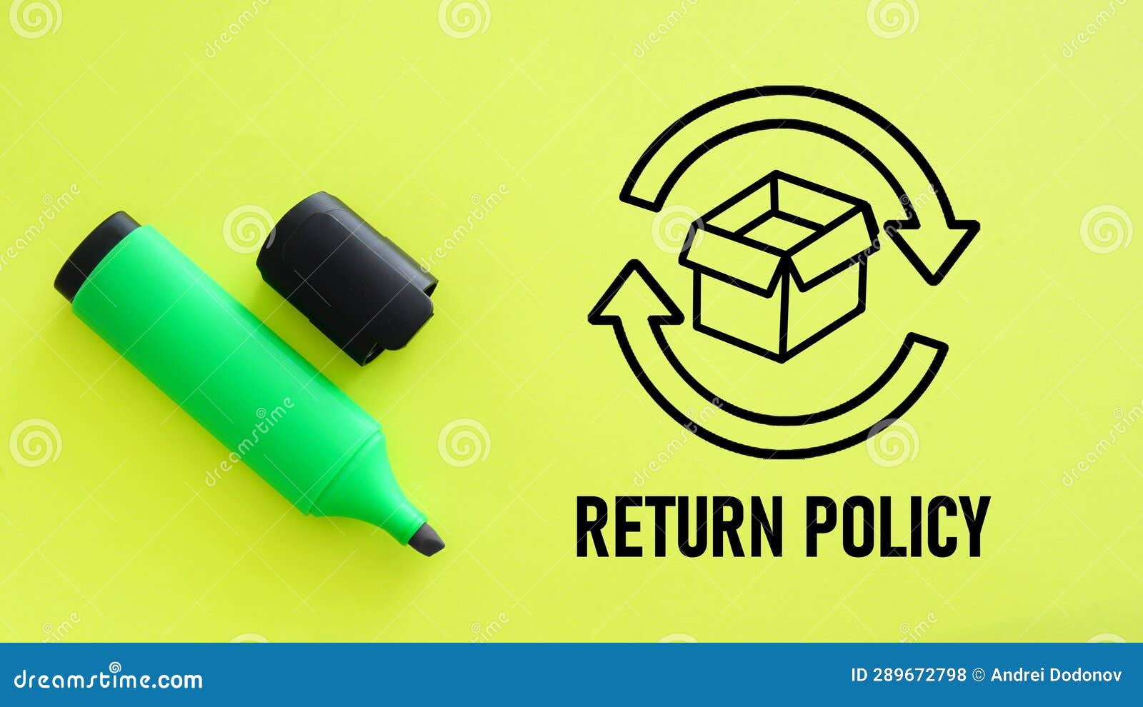 Return Policy is Shown Using the Text Stock Illustration - Illustration ...