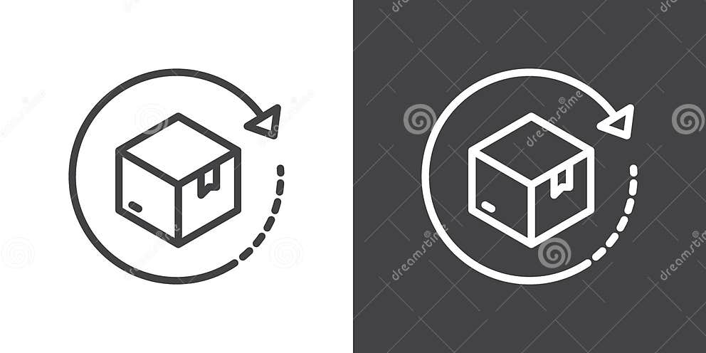 Return Purchase Icon Flat Vector Set Outline Stock Illustration ...