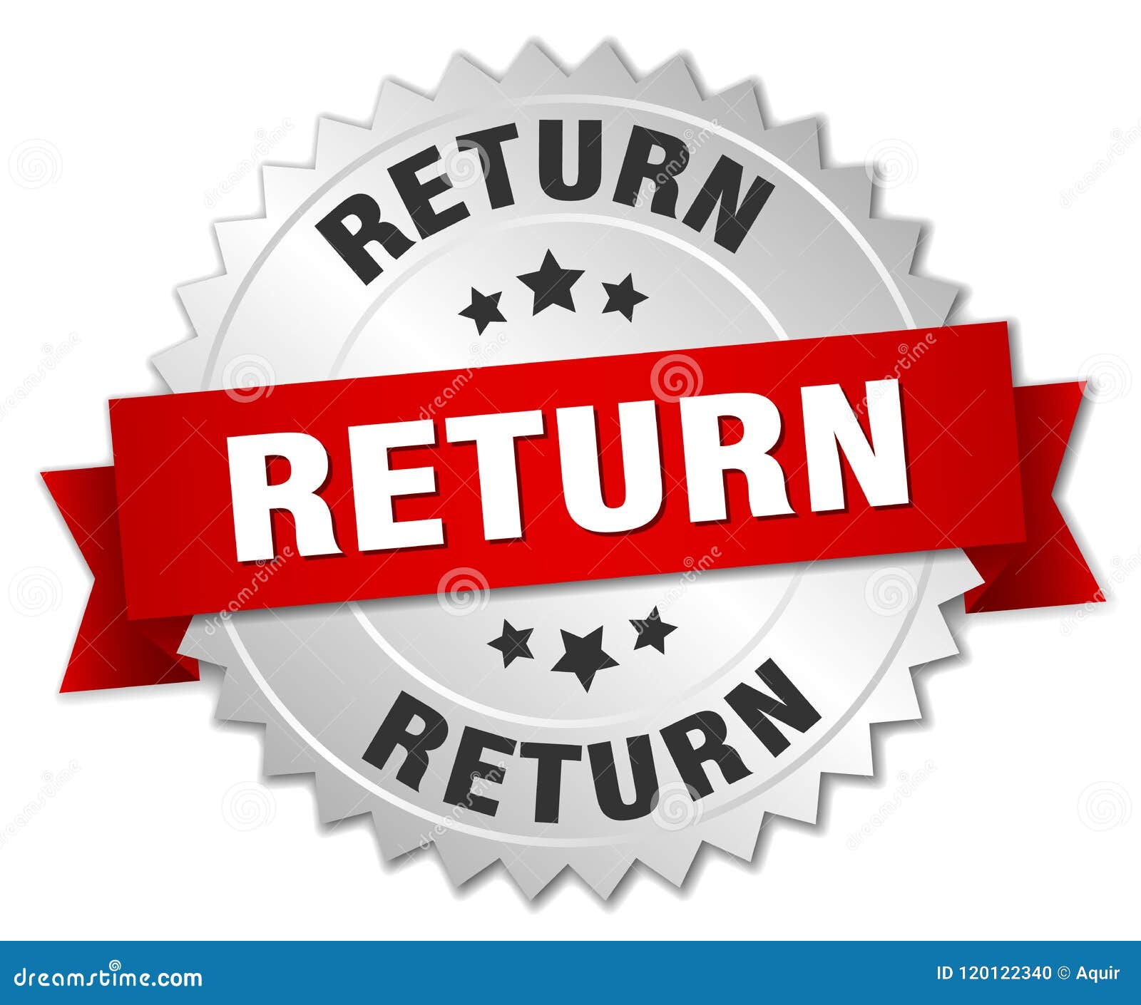 Return stock vector. Illustration of stamp, retro, ribbon - 120122340