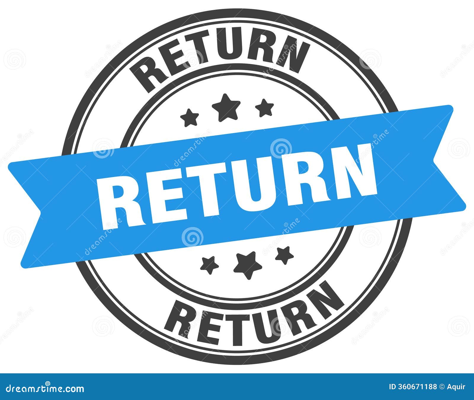 Return Stamp. Return Label on Transparent Background. Round Sign Stock ...