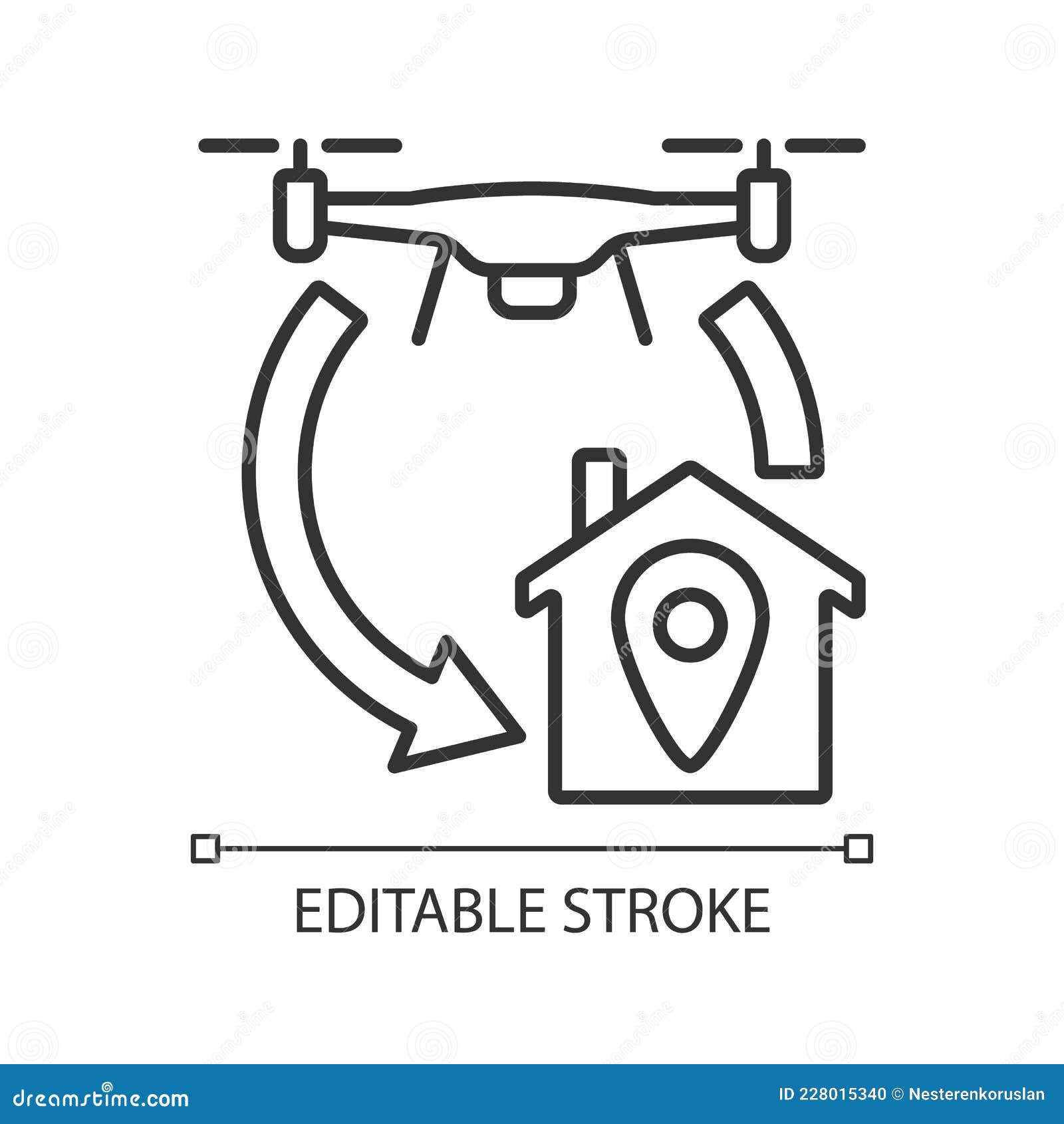 Return To Home Function Linear Manual Label Icon Stock Vector ...