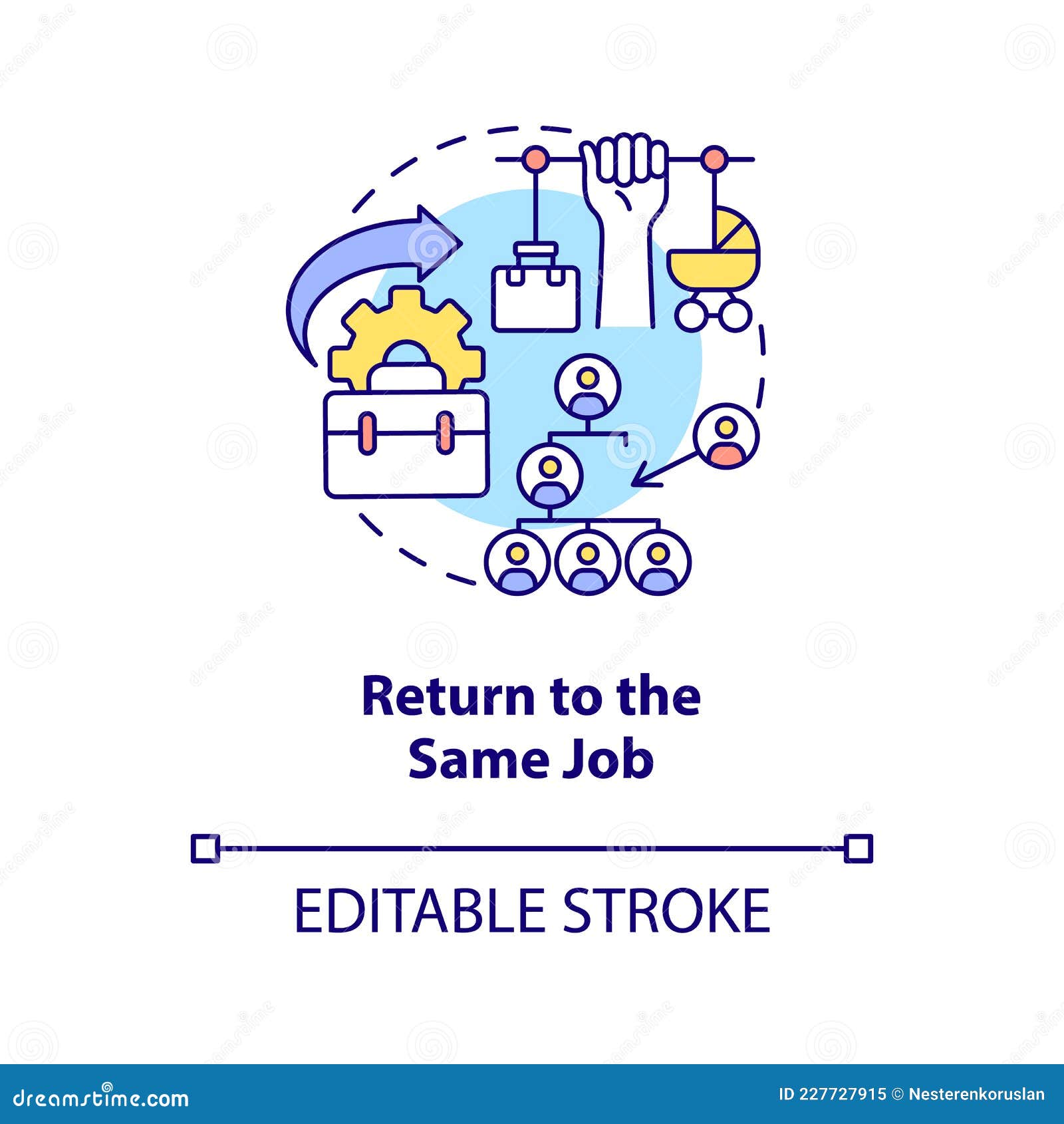 Return To Same Job Concept Icon Stock Vector - Illustration of employee ...