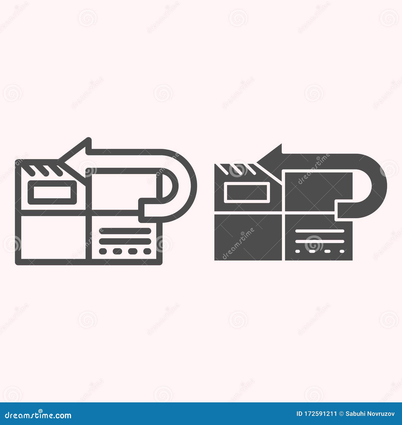 Return To Sender Line and Glyph Icon. Returned Mail, Envelope with ...