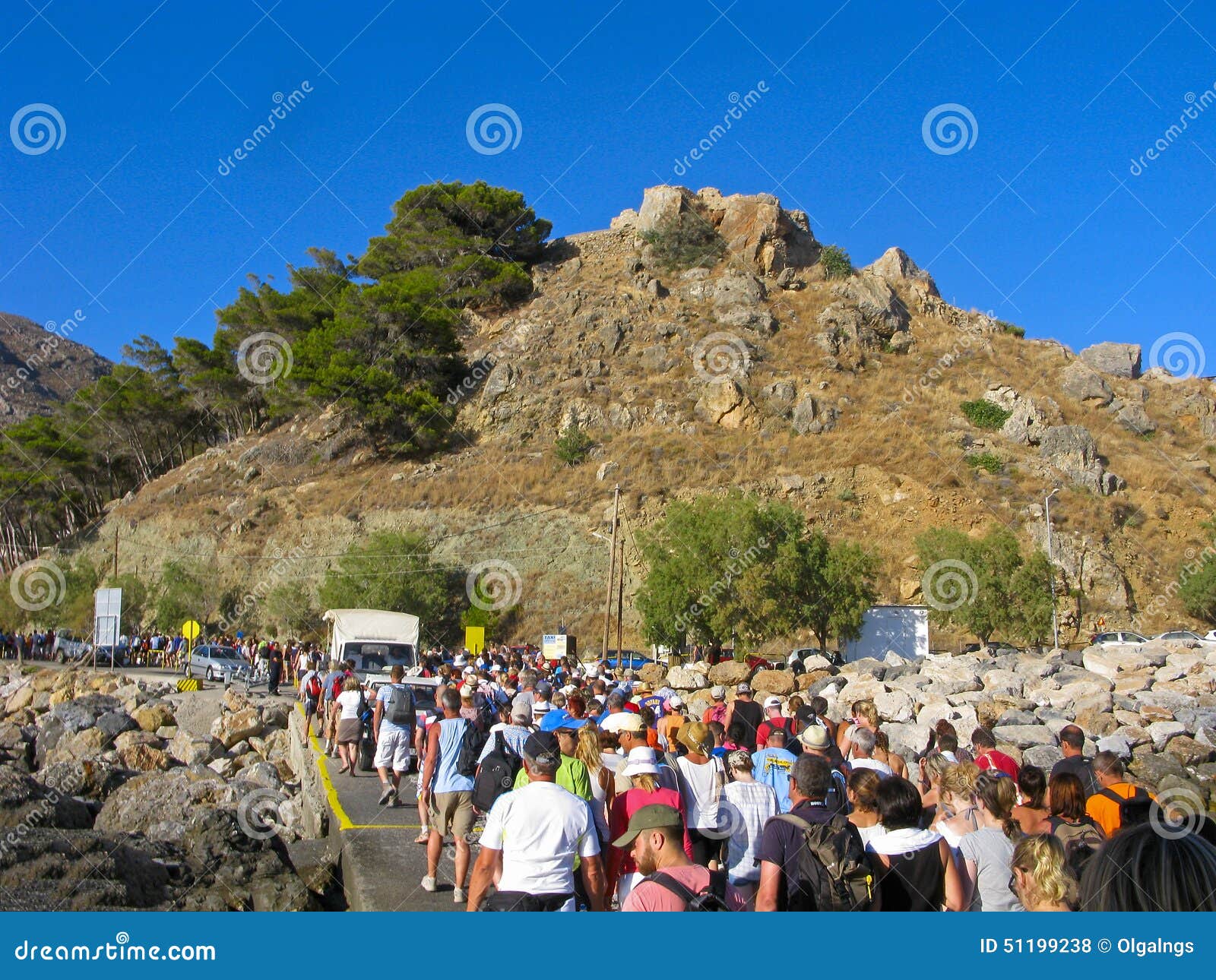 Crowd of People, Trip To Samaria Gorge, Chora Sfakion, Crete, Greece ...