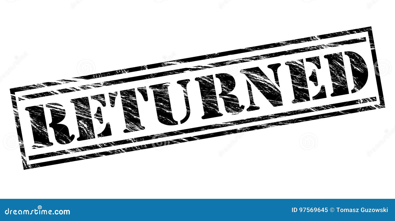 Returned black stamp stock illustration. Illustration of sticker - 97569645