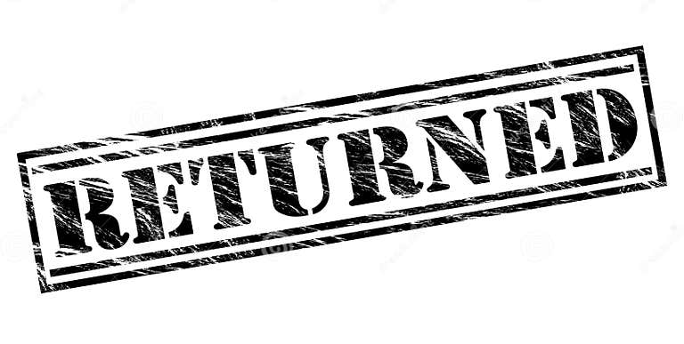 Returned black stamp stock illustration. Illustration of sticker - 97569645