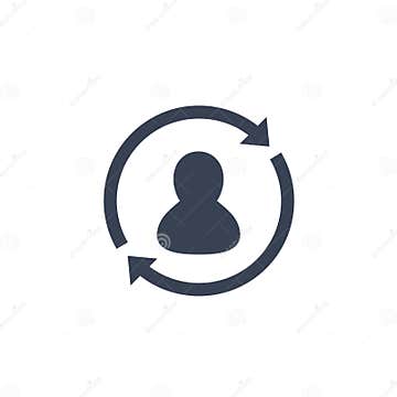 Returning Customer Icon on White Stock Vector - Illustration of contact ...