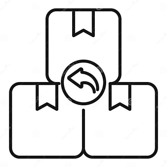 Returning Parcel Icon, Three Parcels with Return Arrow Icon Stock ...