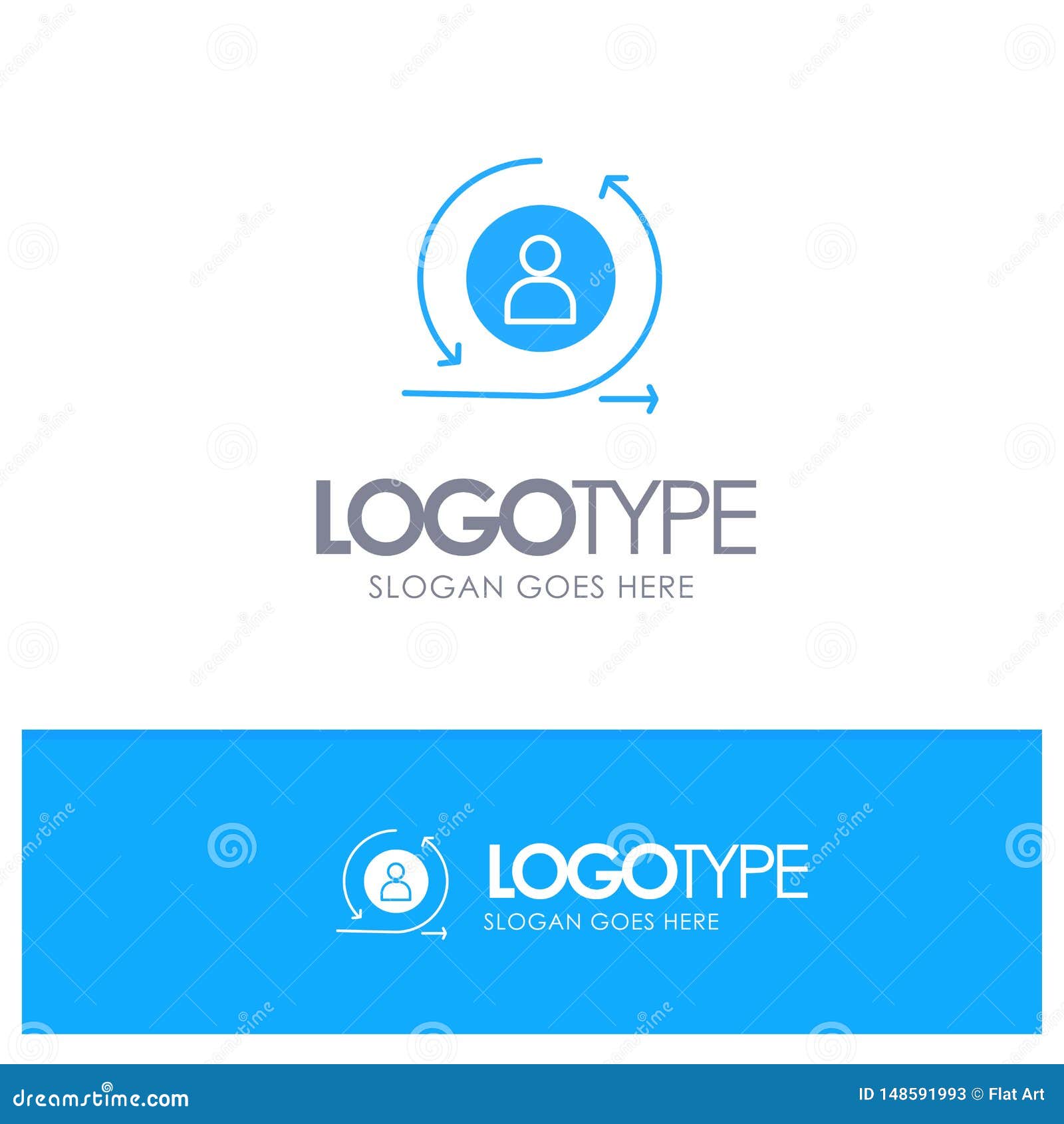 Returning, Visitor, Returning Visitor, Digital Blue Solid Logo with ...