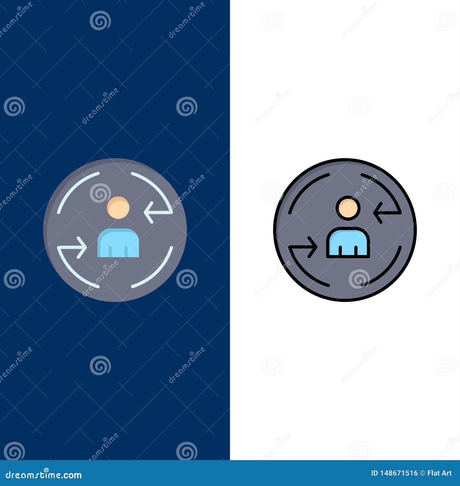 Returning, Visitor, Digital, Marketing Icons. Flat and Line Filled Icon ...