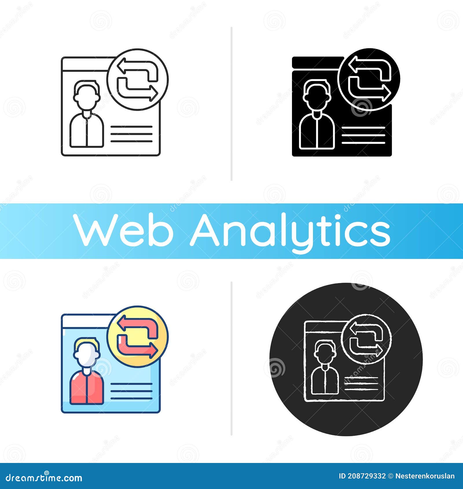 Returning visitor icon stock vector. Illustration of flat - 208729332