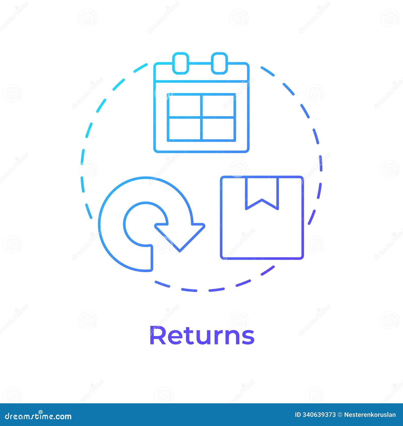 Returns Blue Gradient Concept Icon Stock Illustration - Illustration of ...