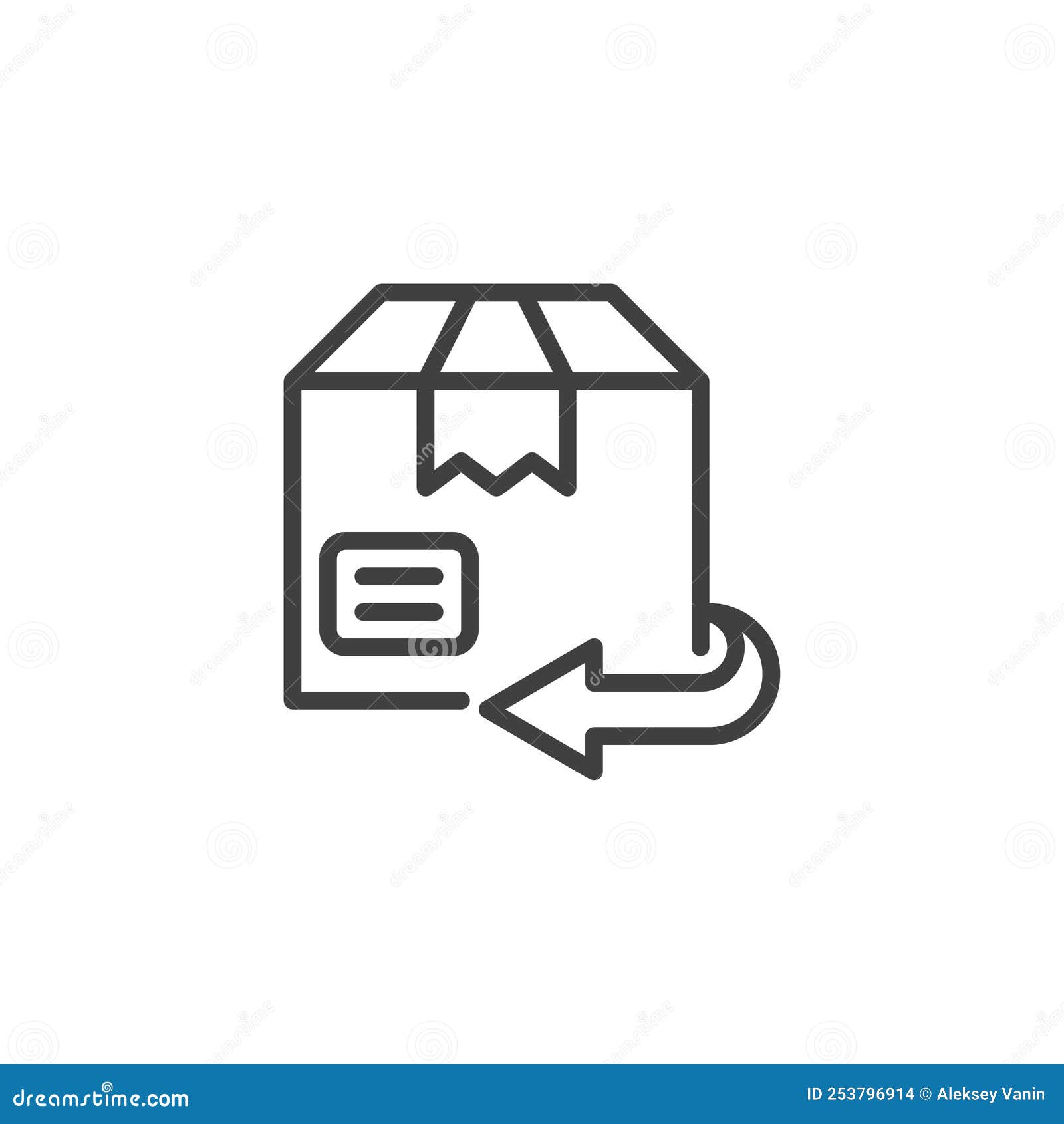 Returns box line icon stock vector. Illustration of courier - 253796914