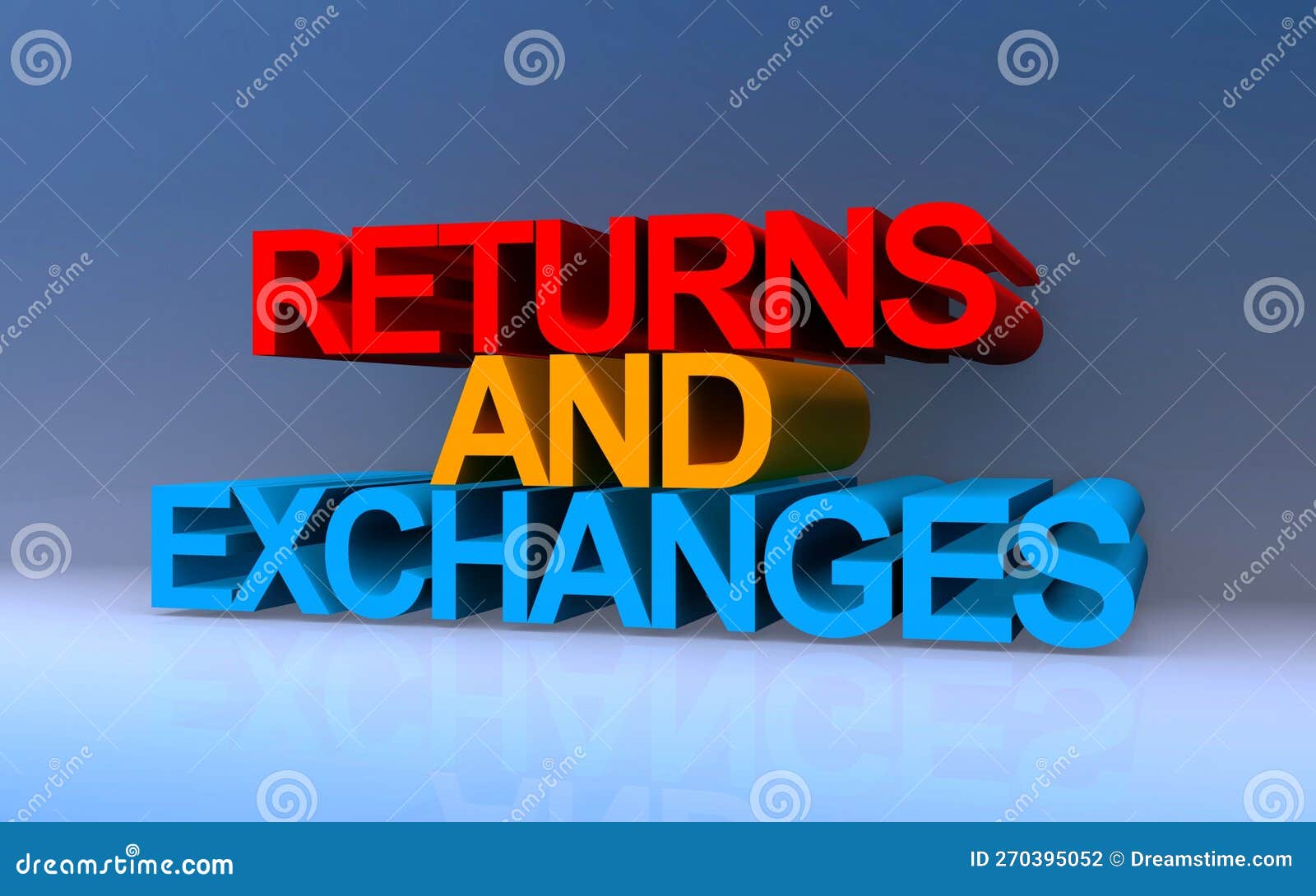 Returns and Exchanges on Blue Stock Illustration - Illustration of ...