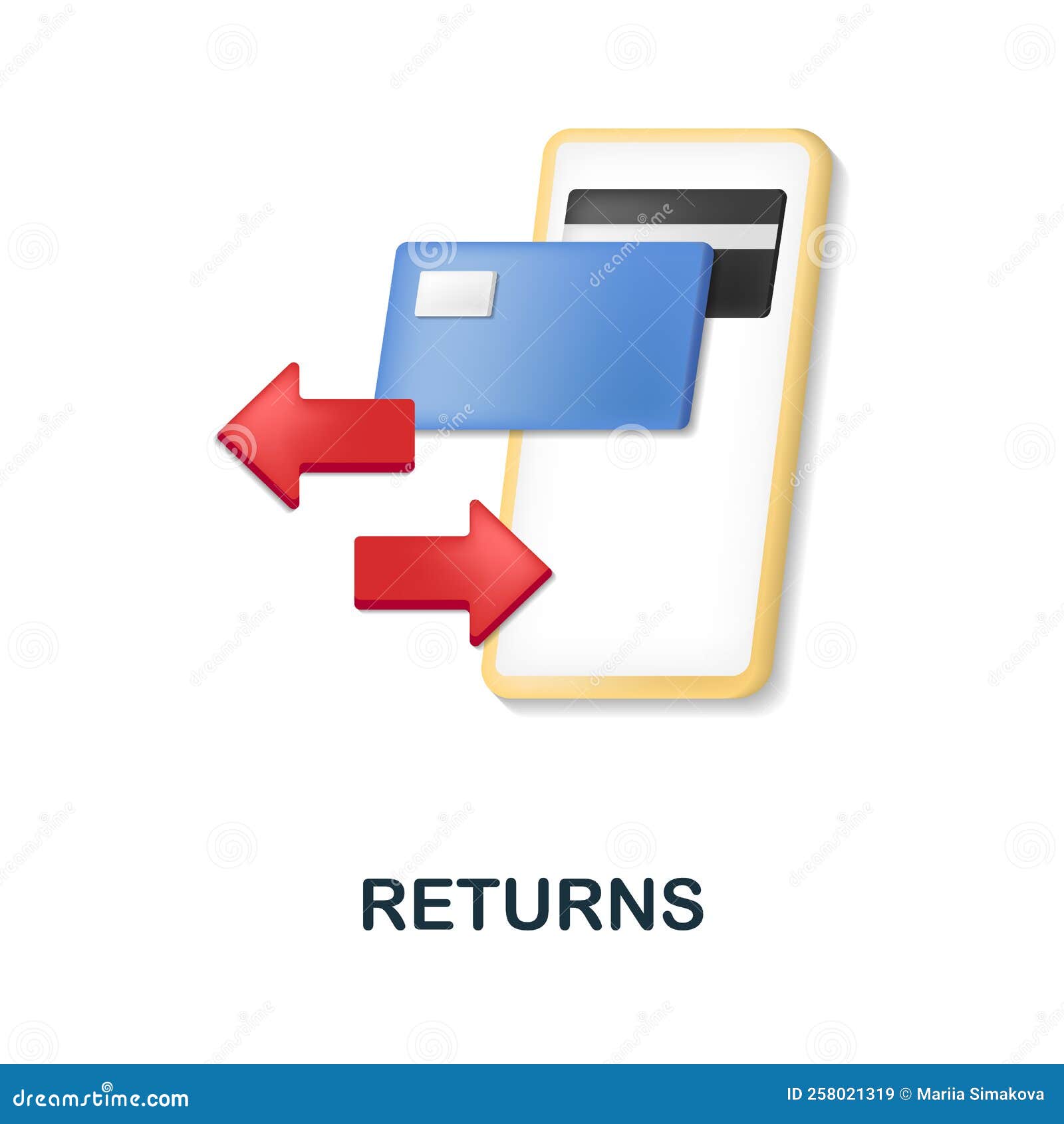 Returns Icon. 3d Illustration from E-commerce Collection Stock Image ...