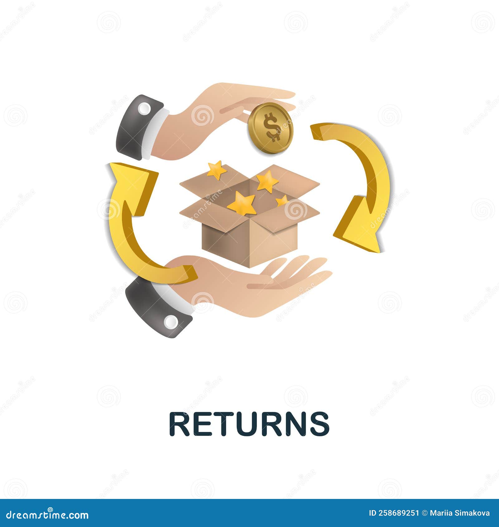 Returns Icon. 3d Illustration from Online Store Collection. Creative ...