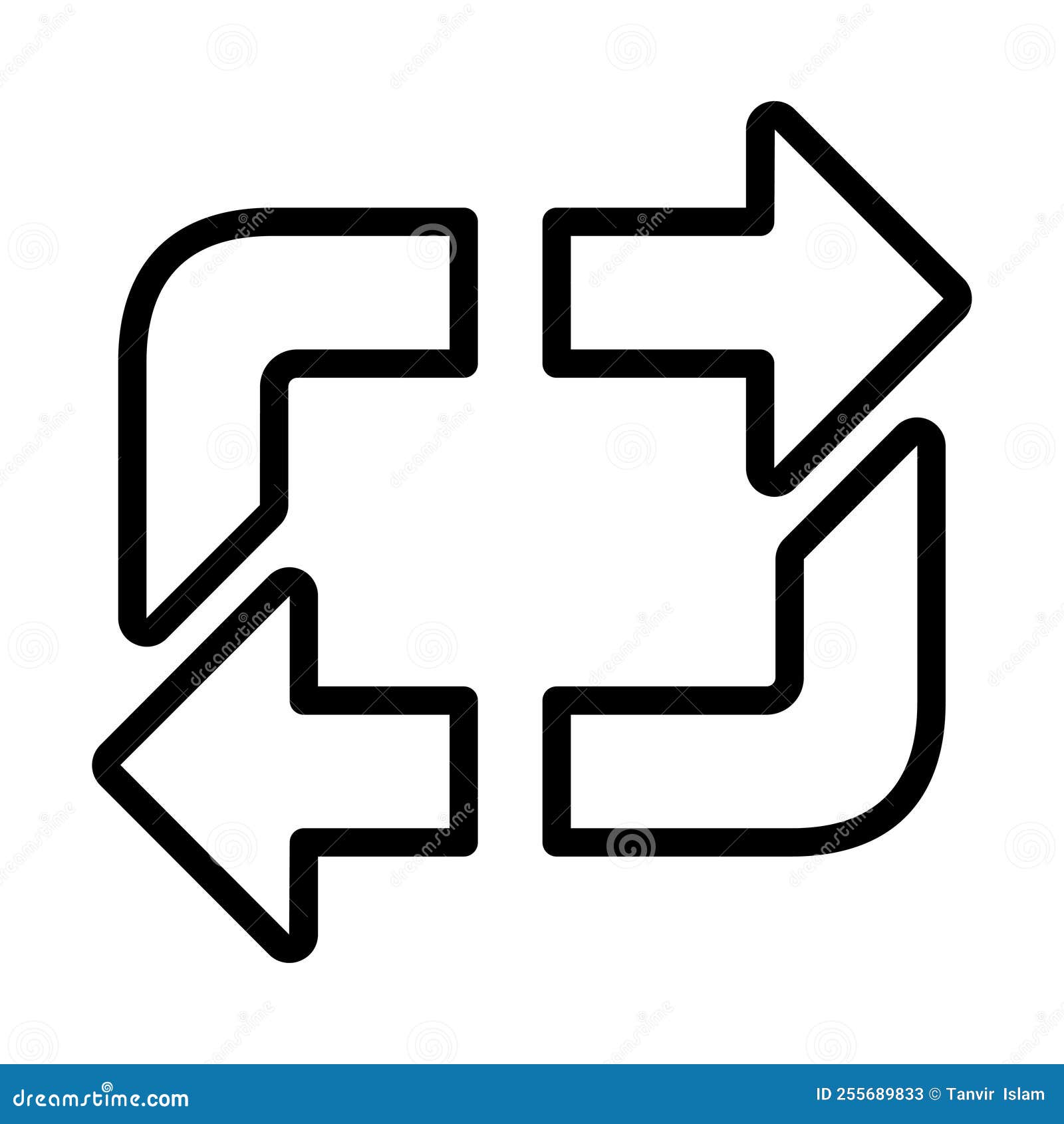 Retweet Arrow Icon stock vector. Illustration of beautiful - 255689833