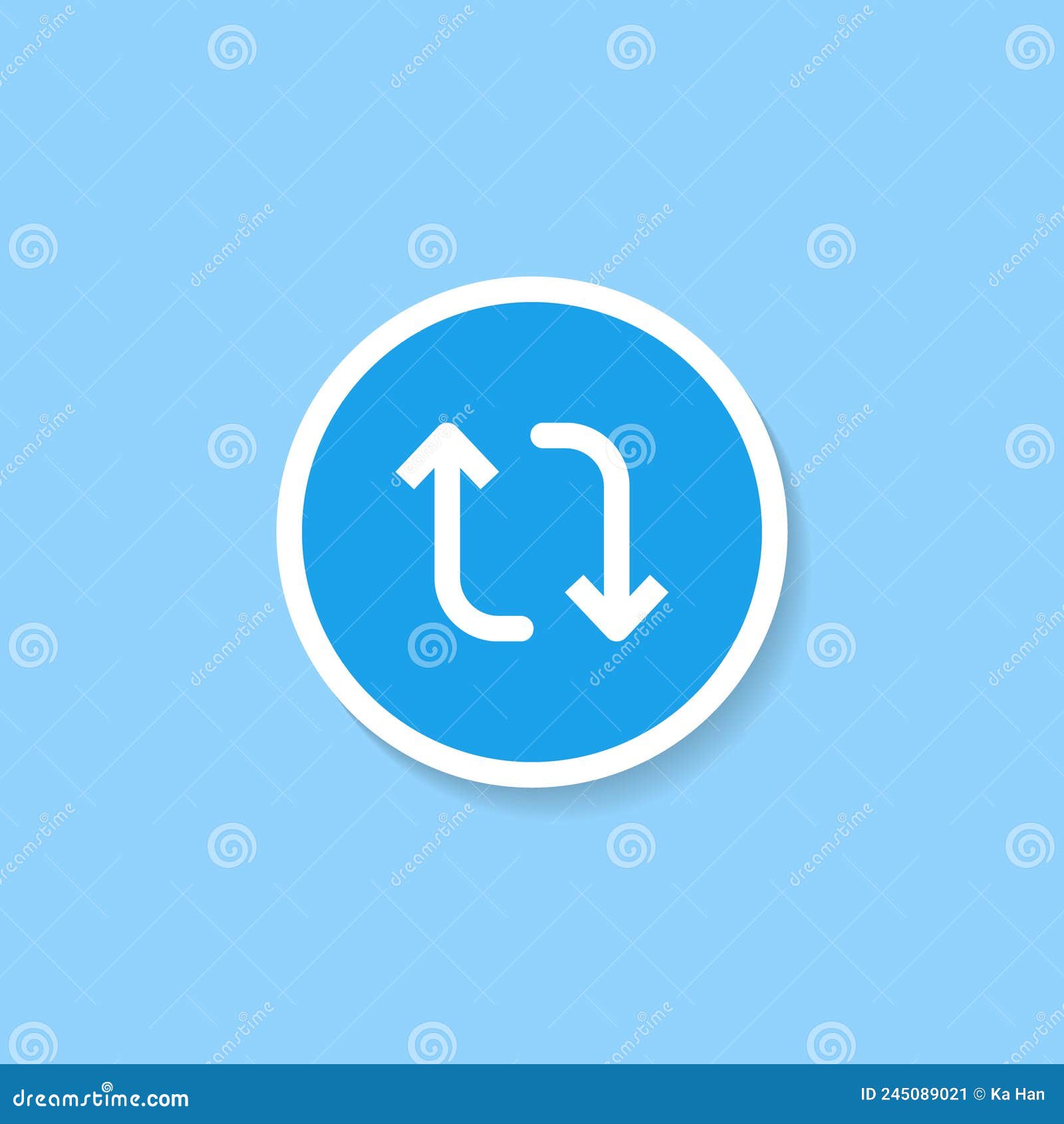 Retweet Icon Vector in Circle Button. Social Media Element Illustration ...