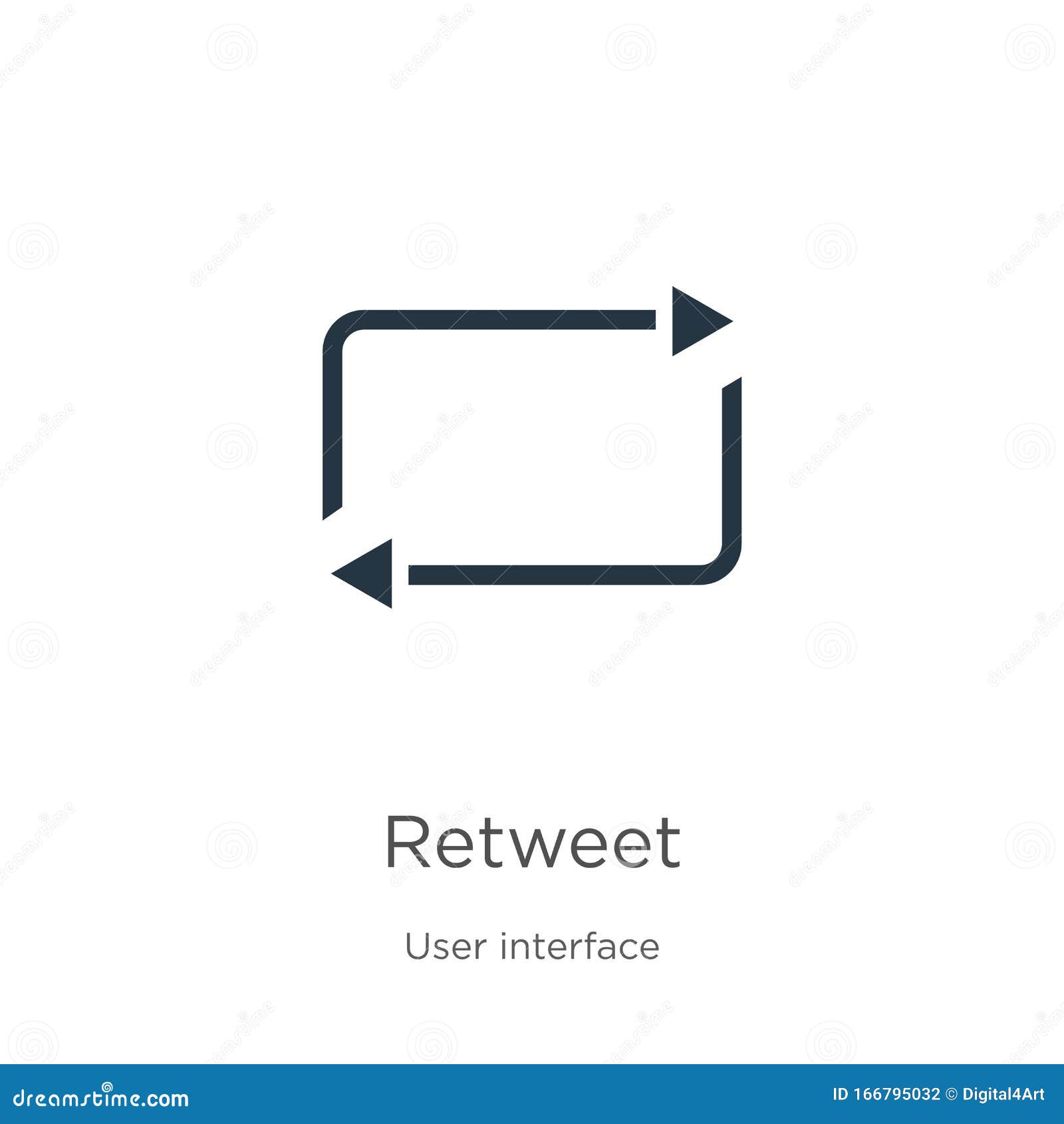 Retweet Icon Vector. Trendy Flat Retweet Icon from User Interface ...