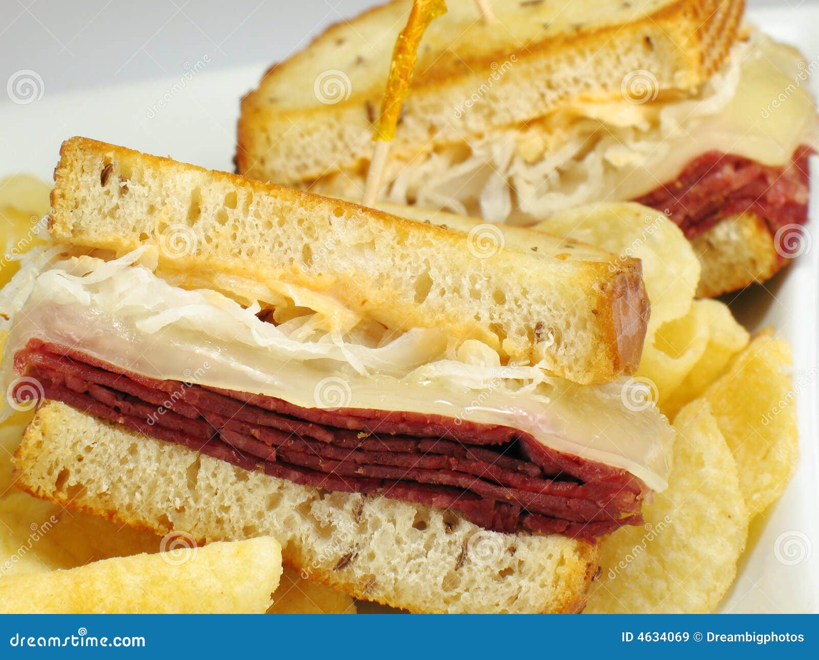 Reuben with Chips stock image. Image of chips, relish - 4634069