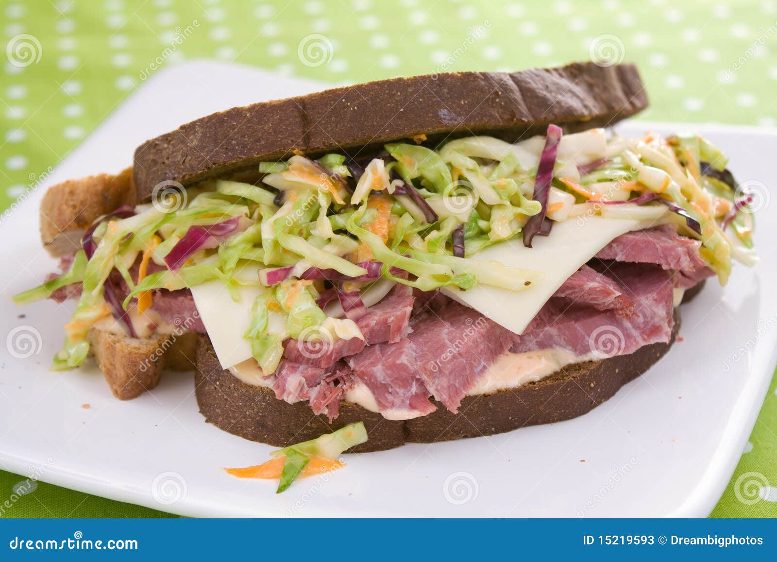 Reuben Sandwich with Coleslaw Stock Image - Image of slaw, russian ...