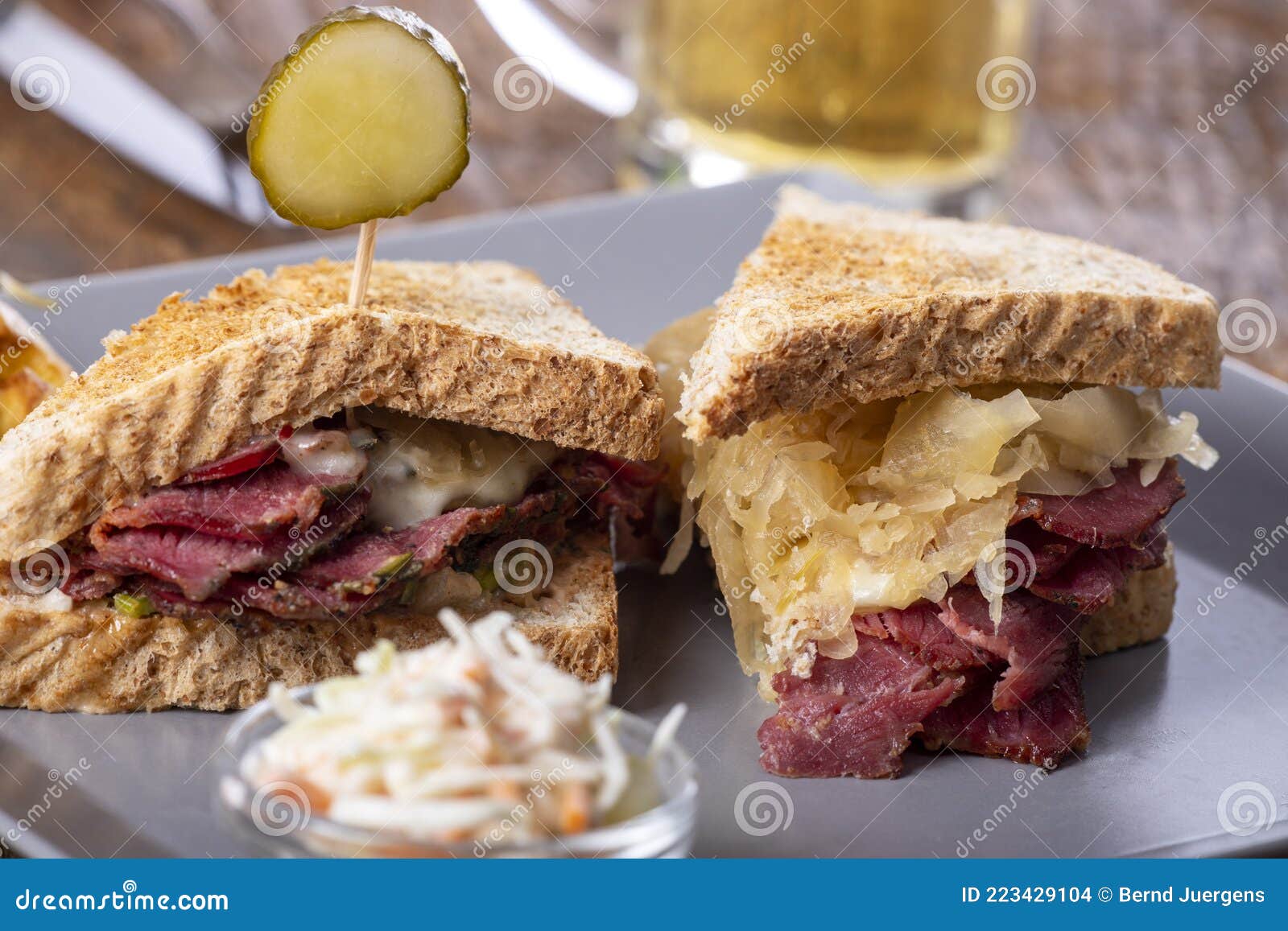 Reuben sandwich stock photo. Image of pickle, kosher - 223429104