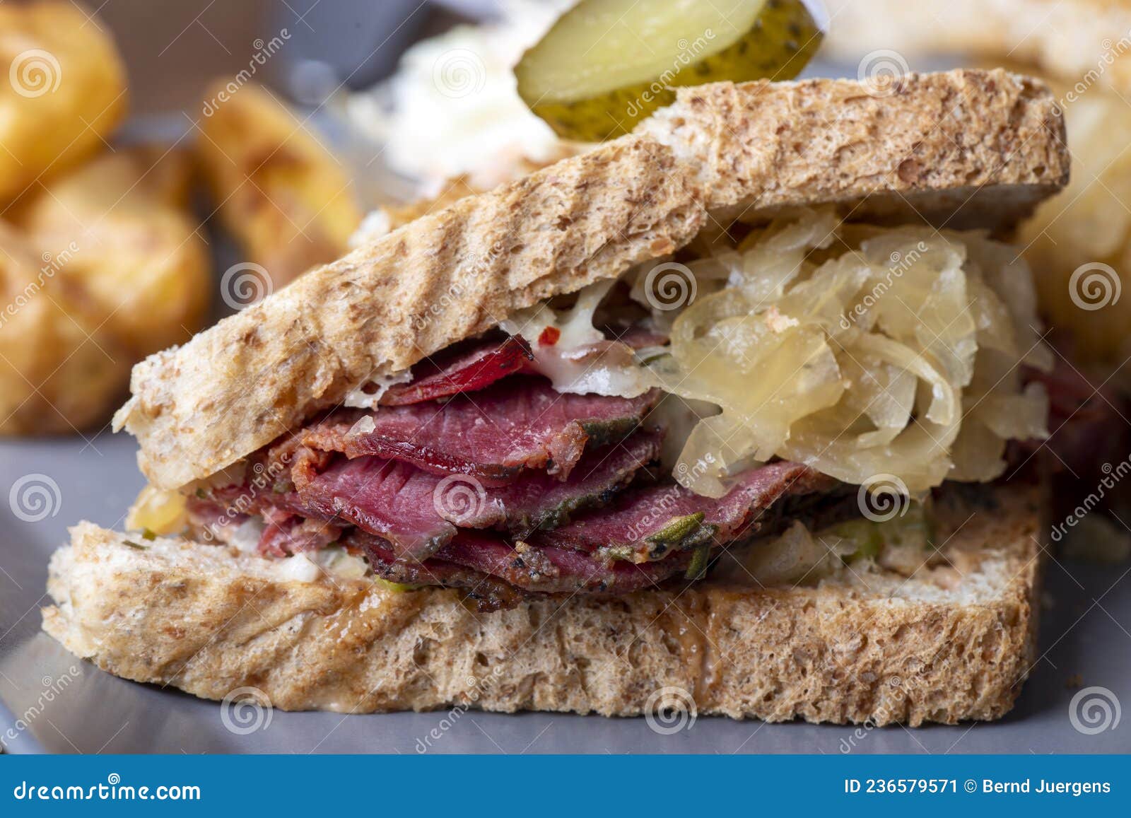 Reuben sandwich stock image. Image of crisp, cuisine - 236579571
