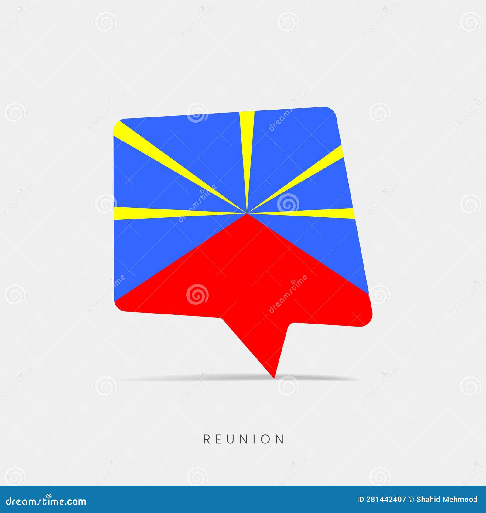 Reunion Flag Bubble Chat Icon Stock Vector - Illustration of symbol ...