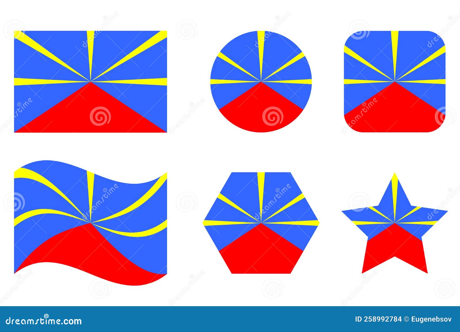 Reunion Flag Simple Illustration for Independence Day or Election Stock ...