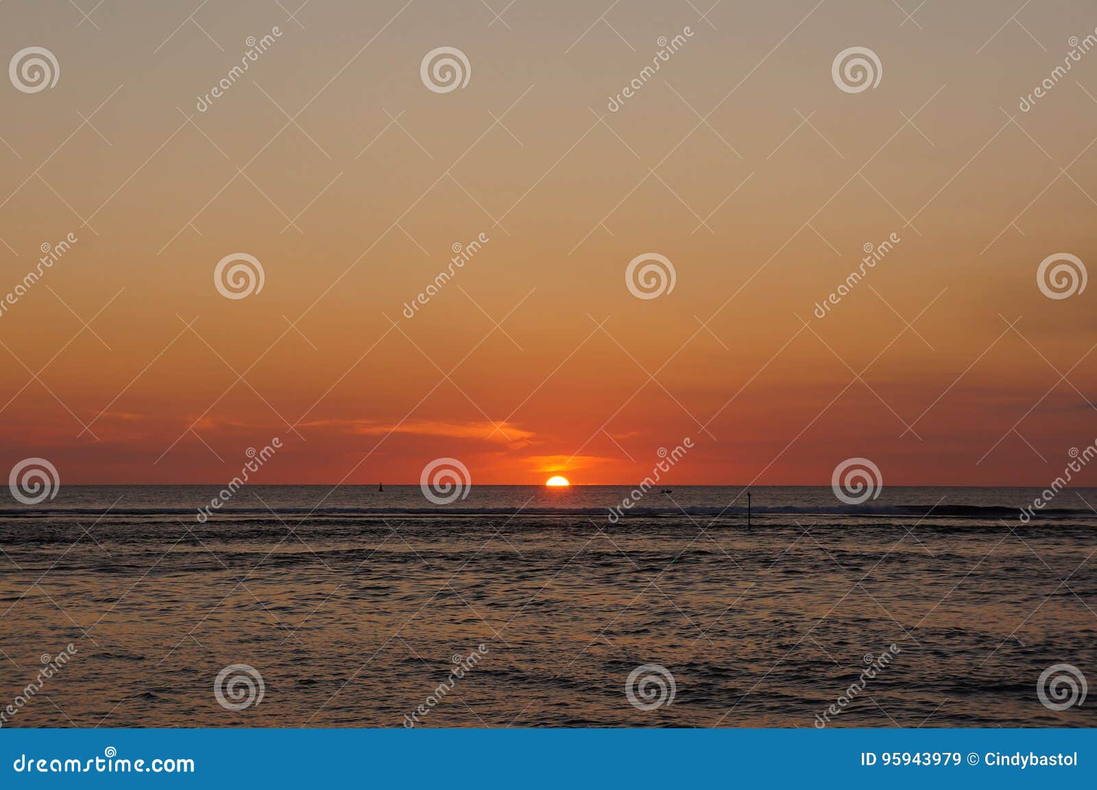Reunion Island Beach Sunset Sun Falling Stock Image - Image of view ...