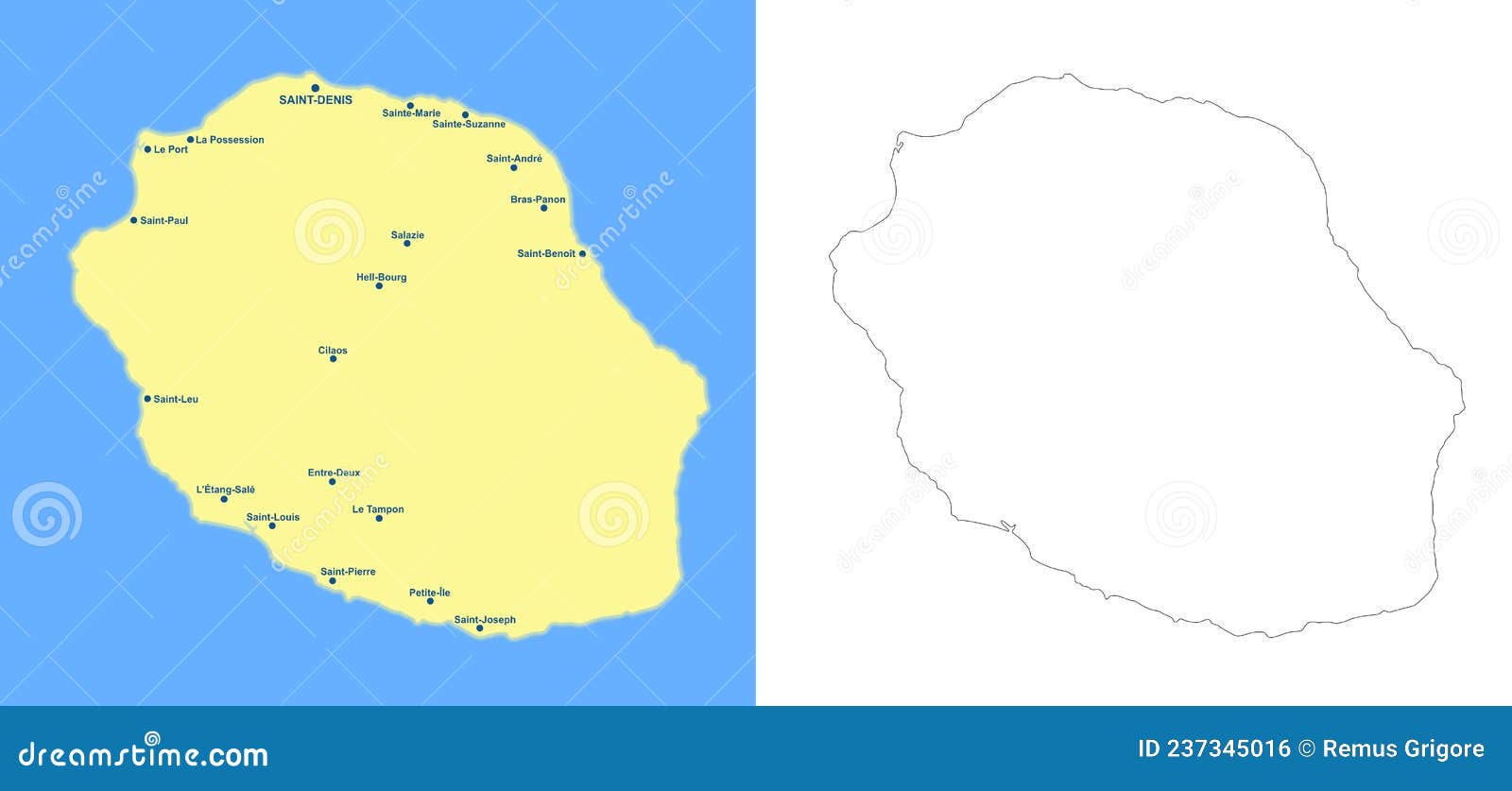 Reunion Island Highly Detailed Physical Map Vector Illustration ... Reunion Island Highly Detailed Physical Map Vector Illustration ...