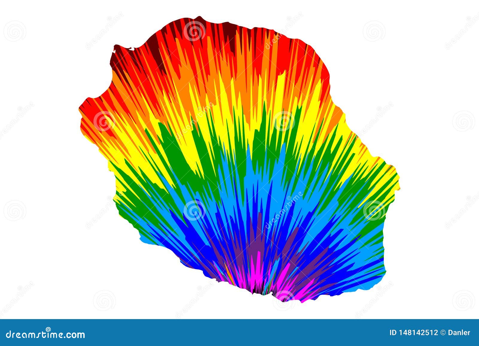 Reunion - Map is Designed Rainbow Abstract Colorful Pattern, La Reunion ...