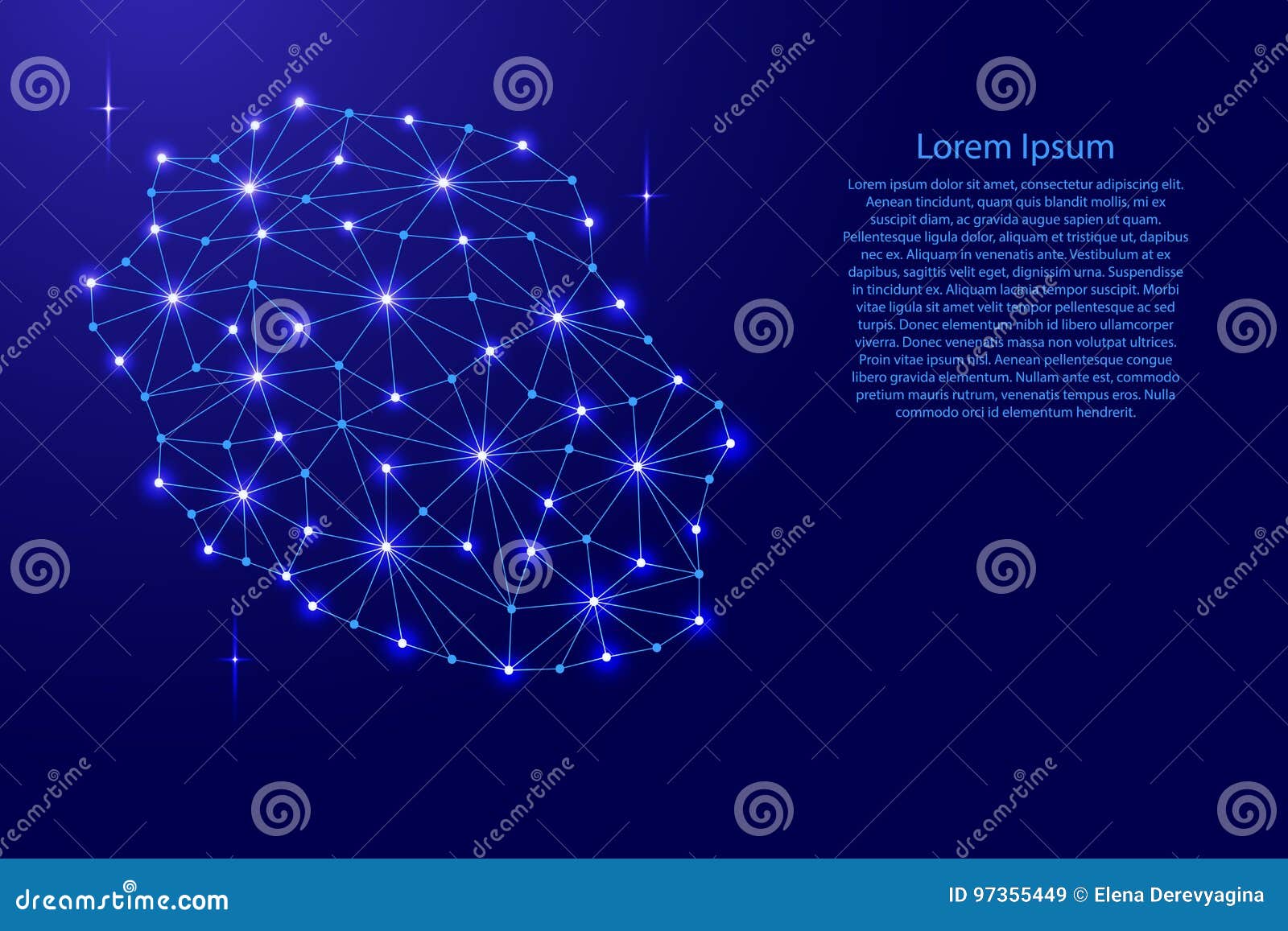 Reunion Map of Polygonal Mosaic Lines Network, Ray, Space Stars of ...