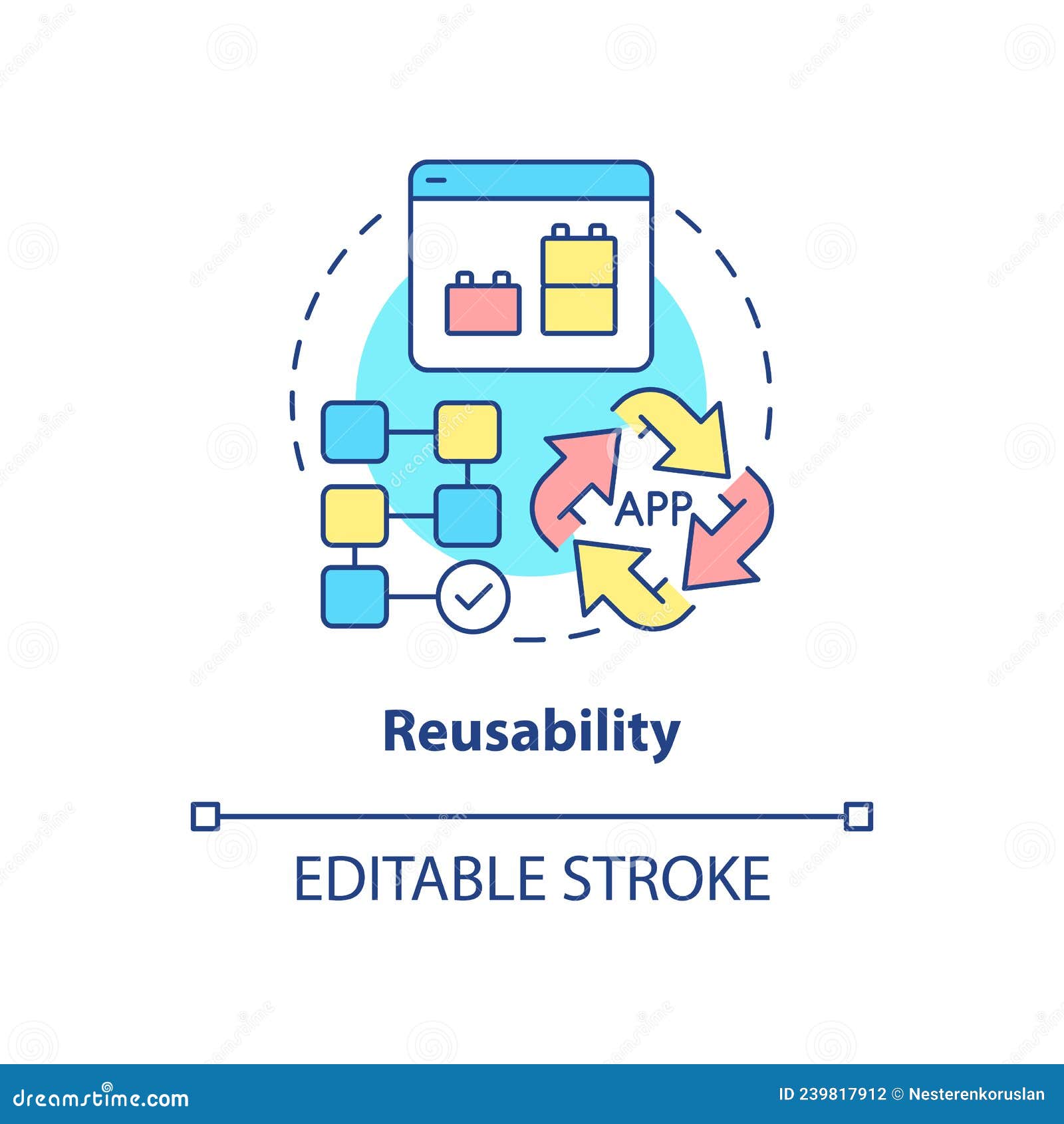 Reusability Concept Icon Vector Illustration | CartoonDealer.com #239817912 Reusability Concept Icon Vector Illustration | CartoonDealer.com #239817912