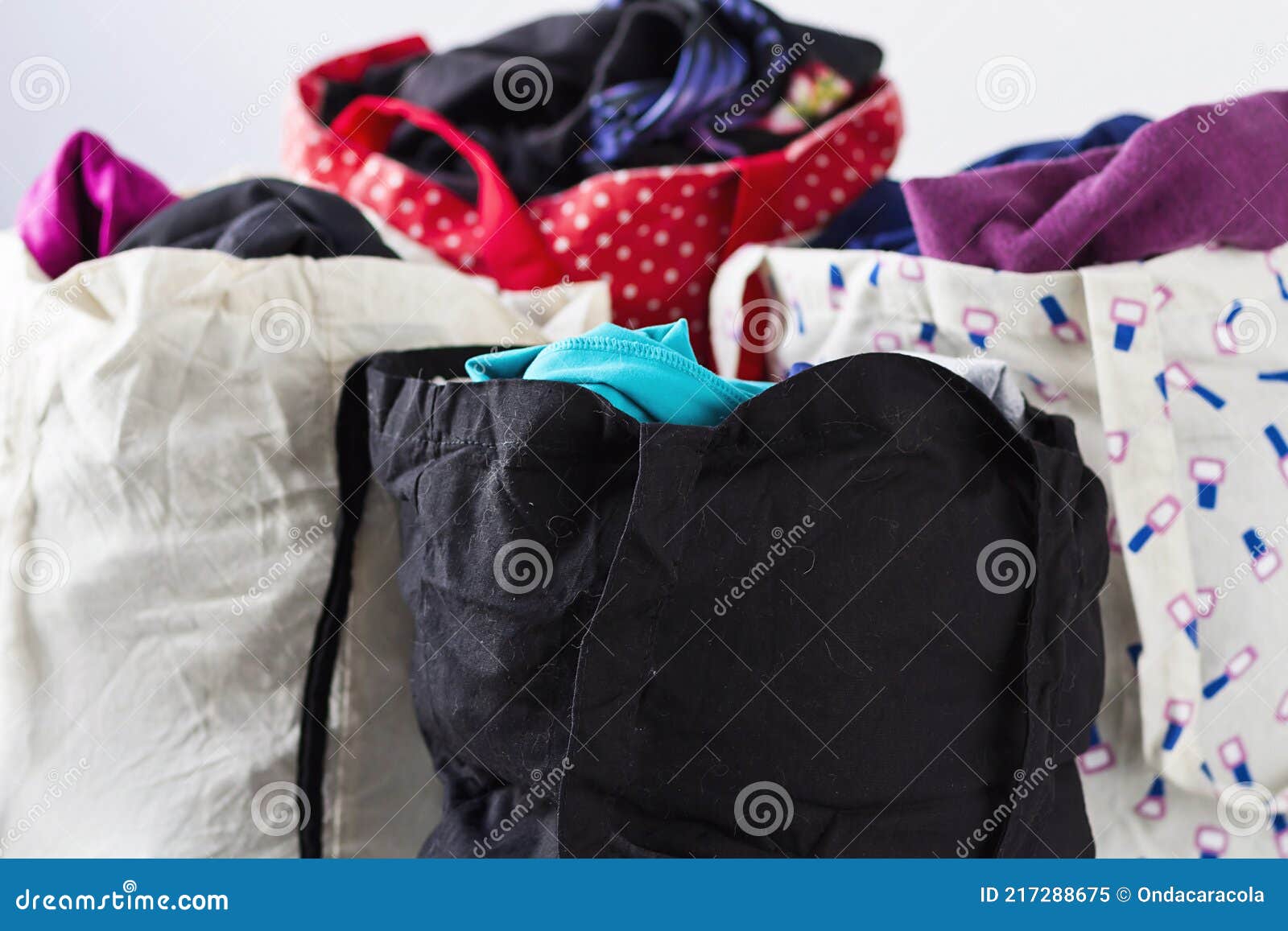 Reusable cloth bags stock image. Image of collection - 217288675