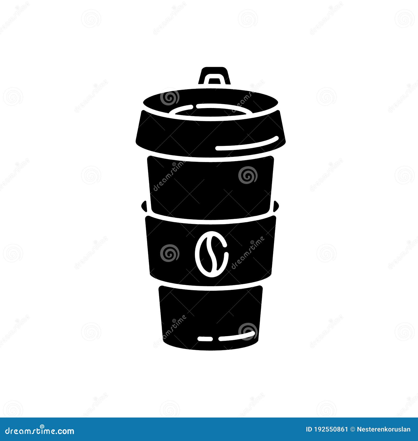 Reusable Coffee Cup Black Glyph Icon Stock Vector - Illustration of ...